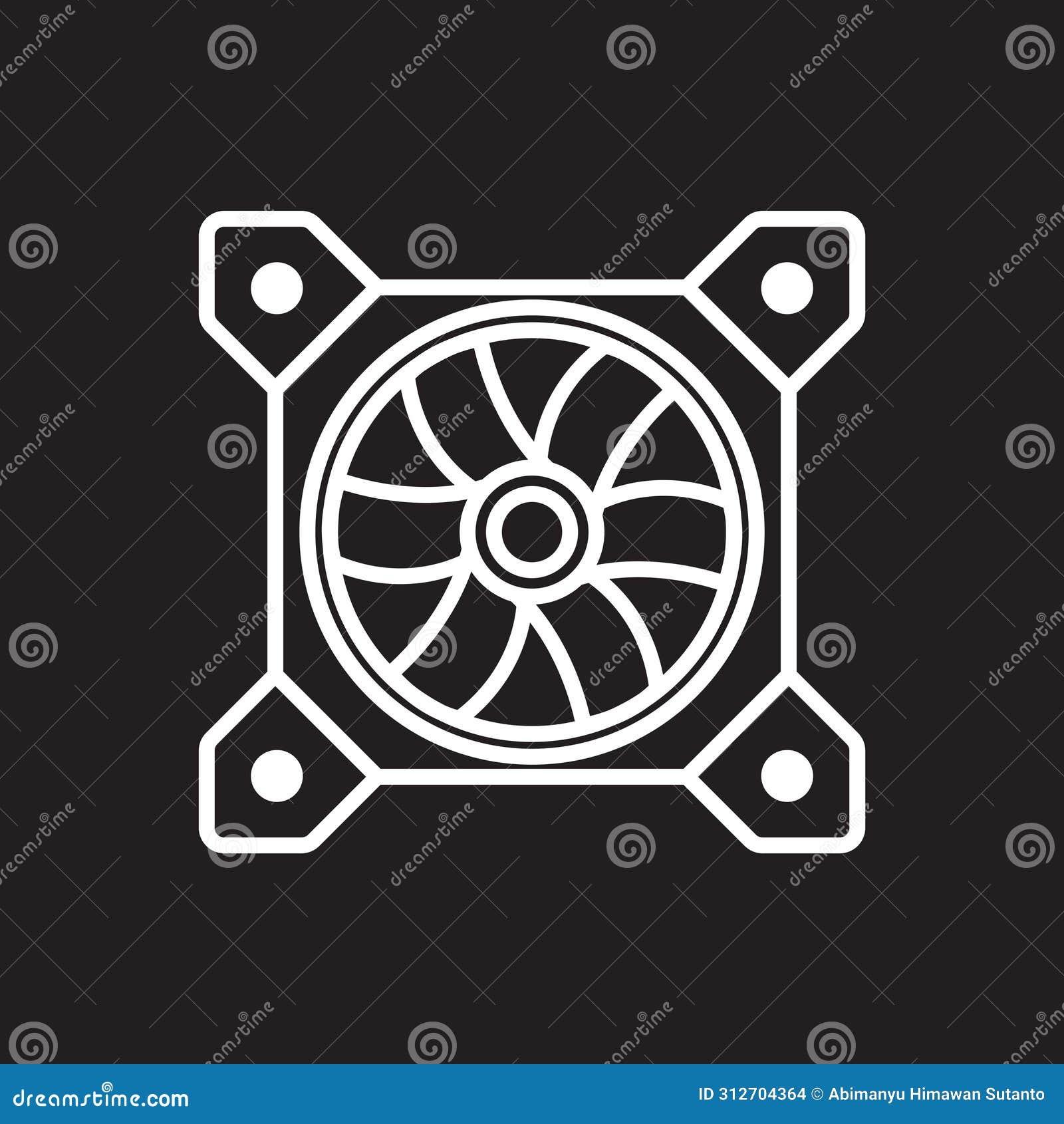 Computer fan icon vector stock vector. Illustration of wind - 312704364