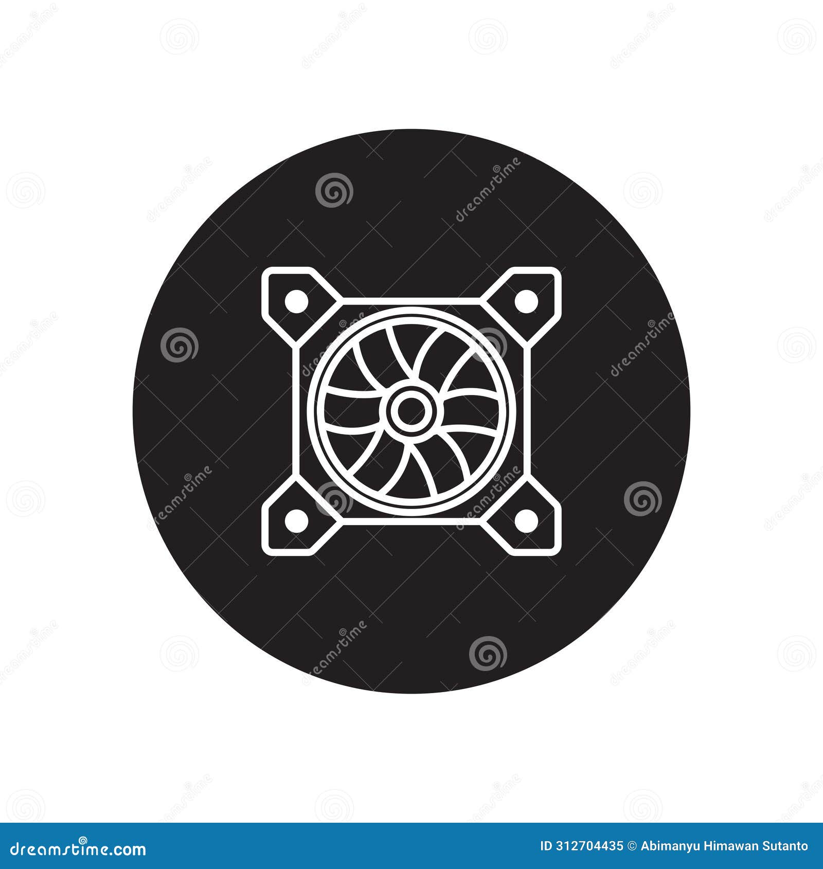 Computer fan icon vector stock vector. Illustration of power - 312704435