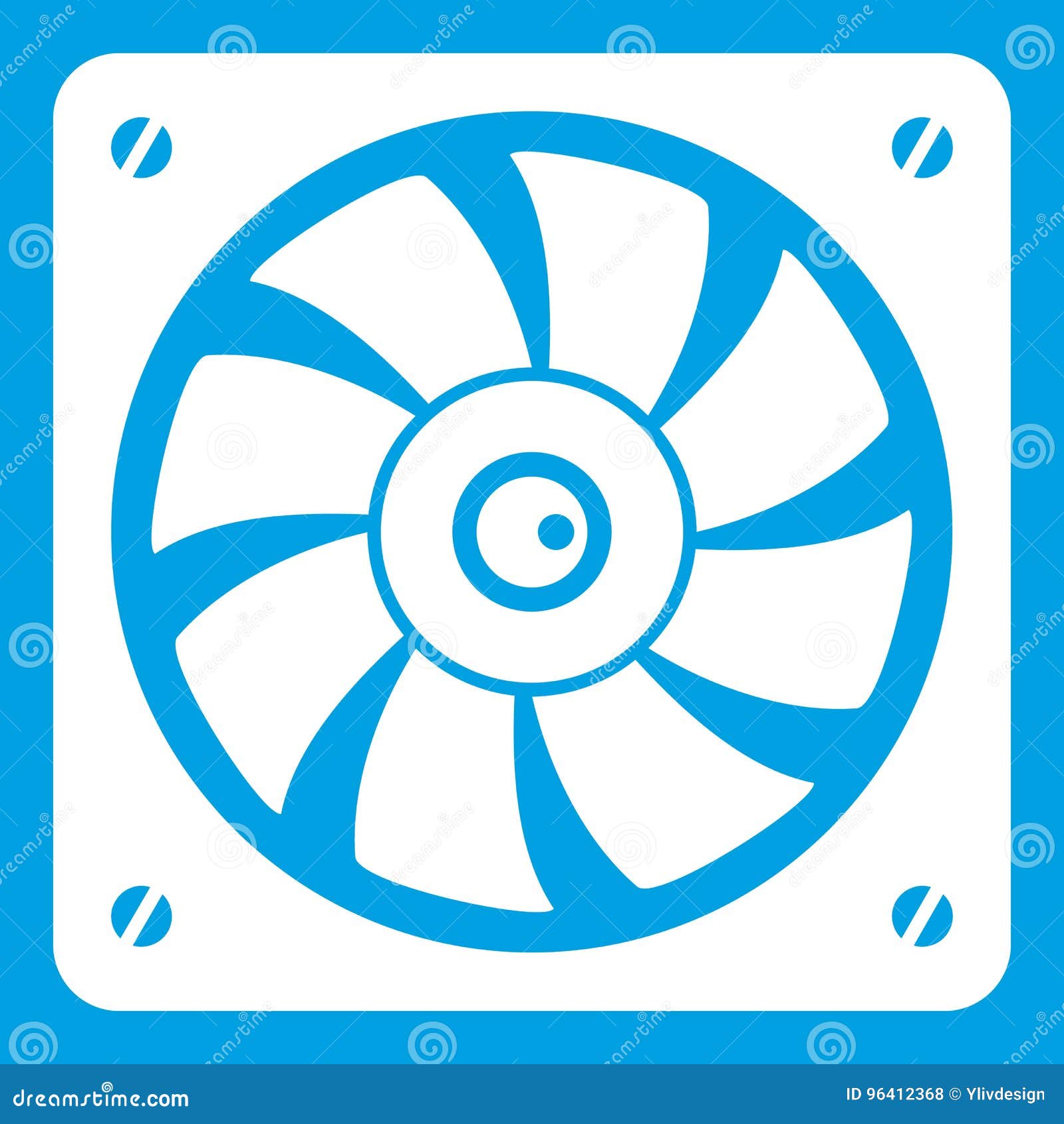 Computer fan icon white stock vector. Illustration of case - 96412368
