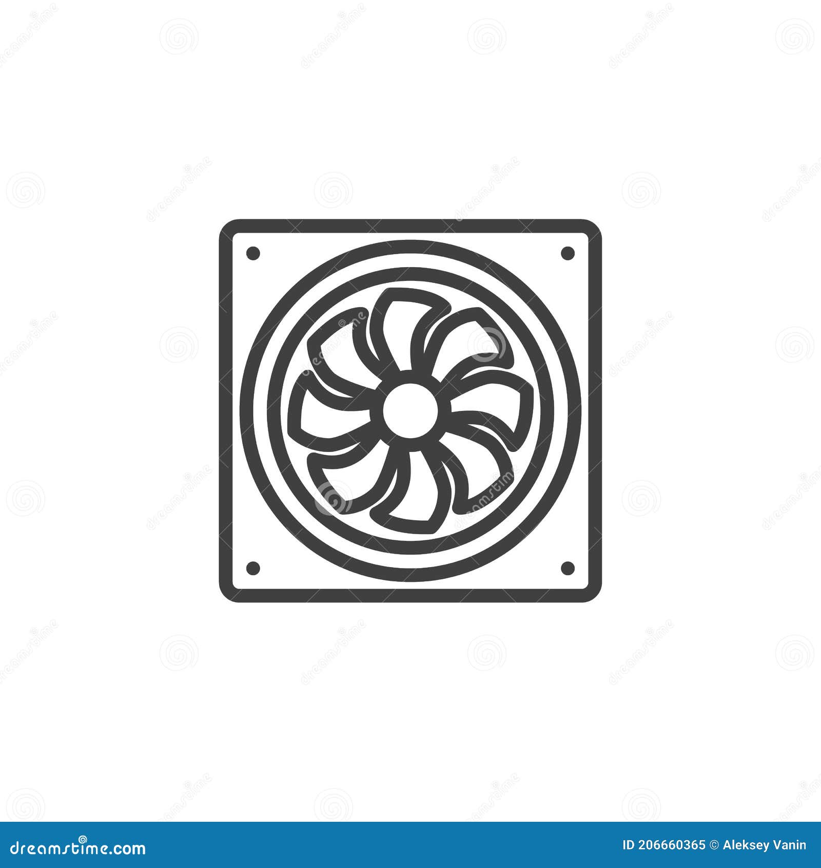 Computer fan line icon stock illustration. Illustration of blower ...