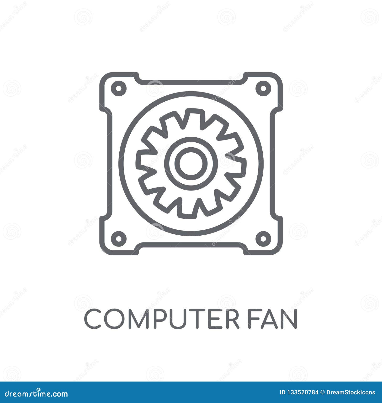 Computer Fan Linear Icon. Modern Outline Computer Fan Logo Conce Stock ...