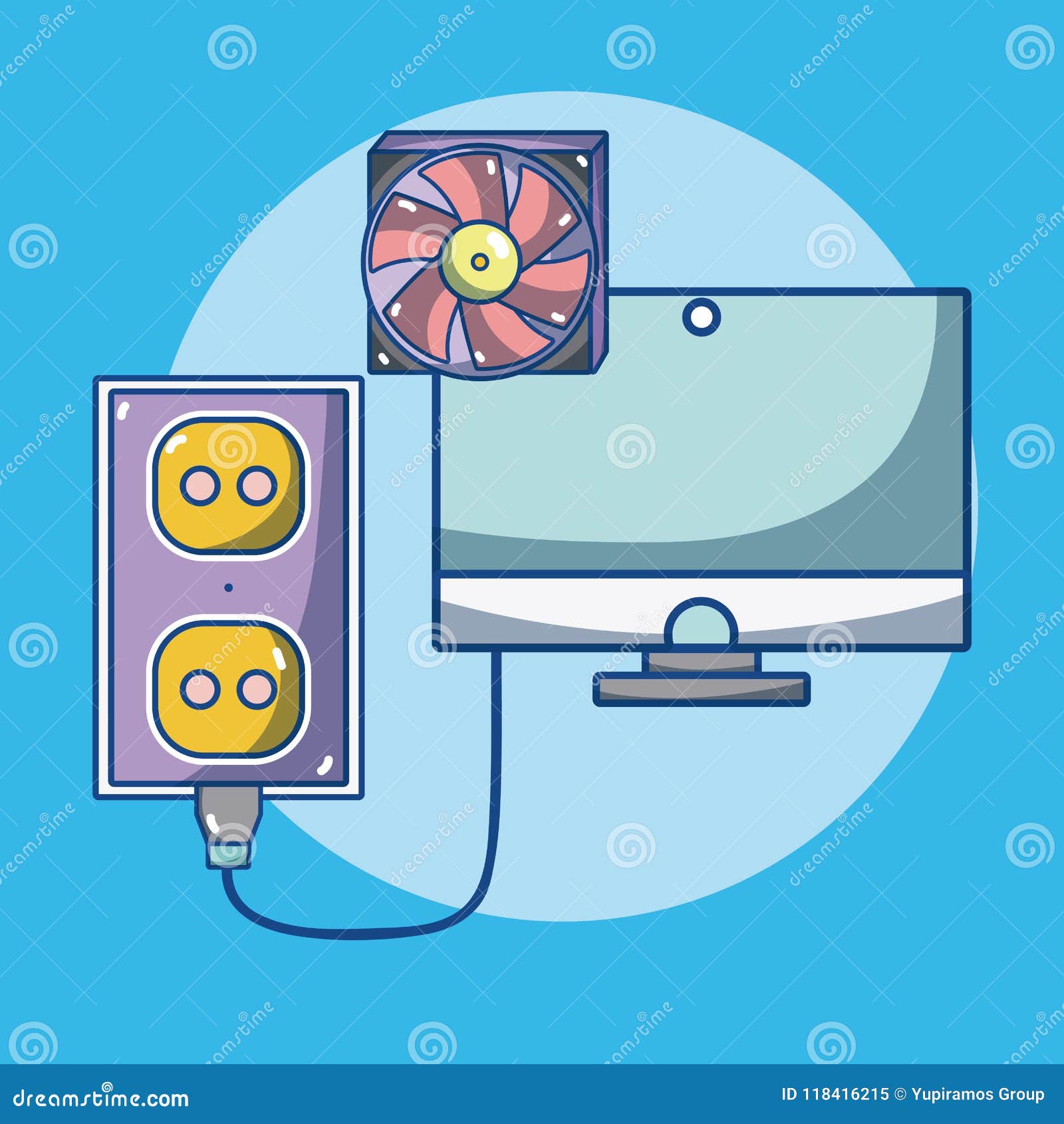 Computer fan technology stock vector. Illustration of cooling - 118416215