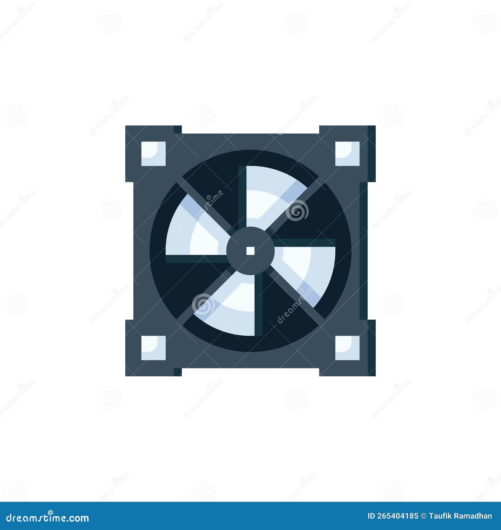 Computer Fan Vector Icon. Computer Component Icon Flat Style. Perfect ...