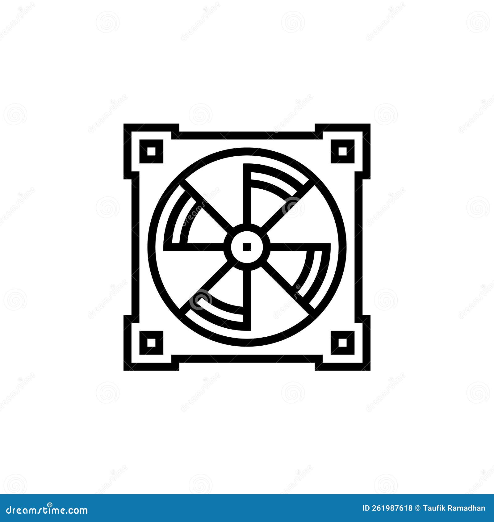 Computer Fan Vector Icon. Computer Component Icon Outline Style ...