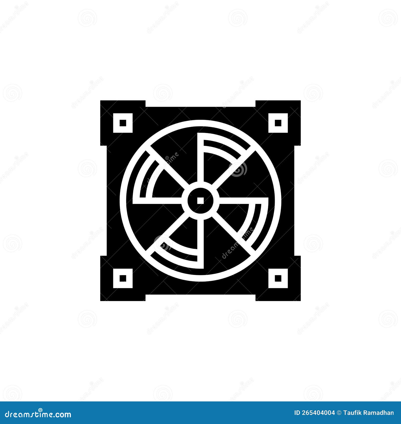 Computer Fan Vector Icon. Computer Component Icon Solid Style. Perfect ...