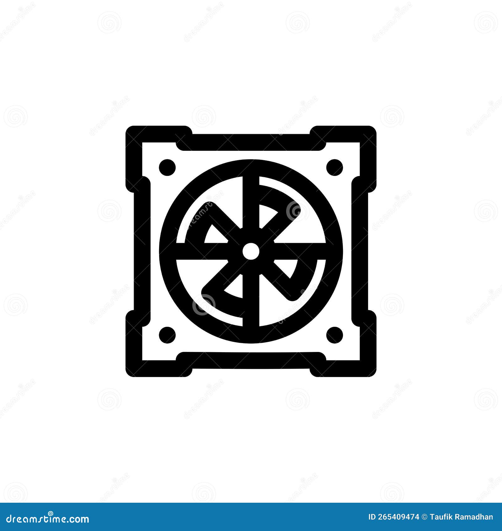 Computer Fan Vector Icon. Computer Component Icon Outline Style ...