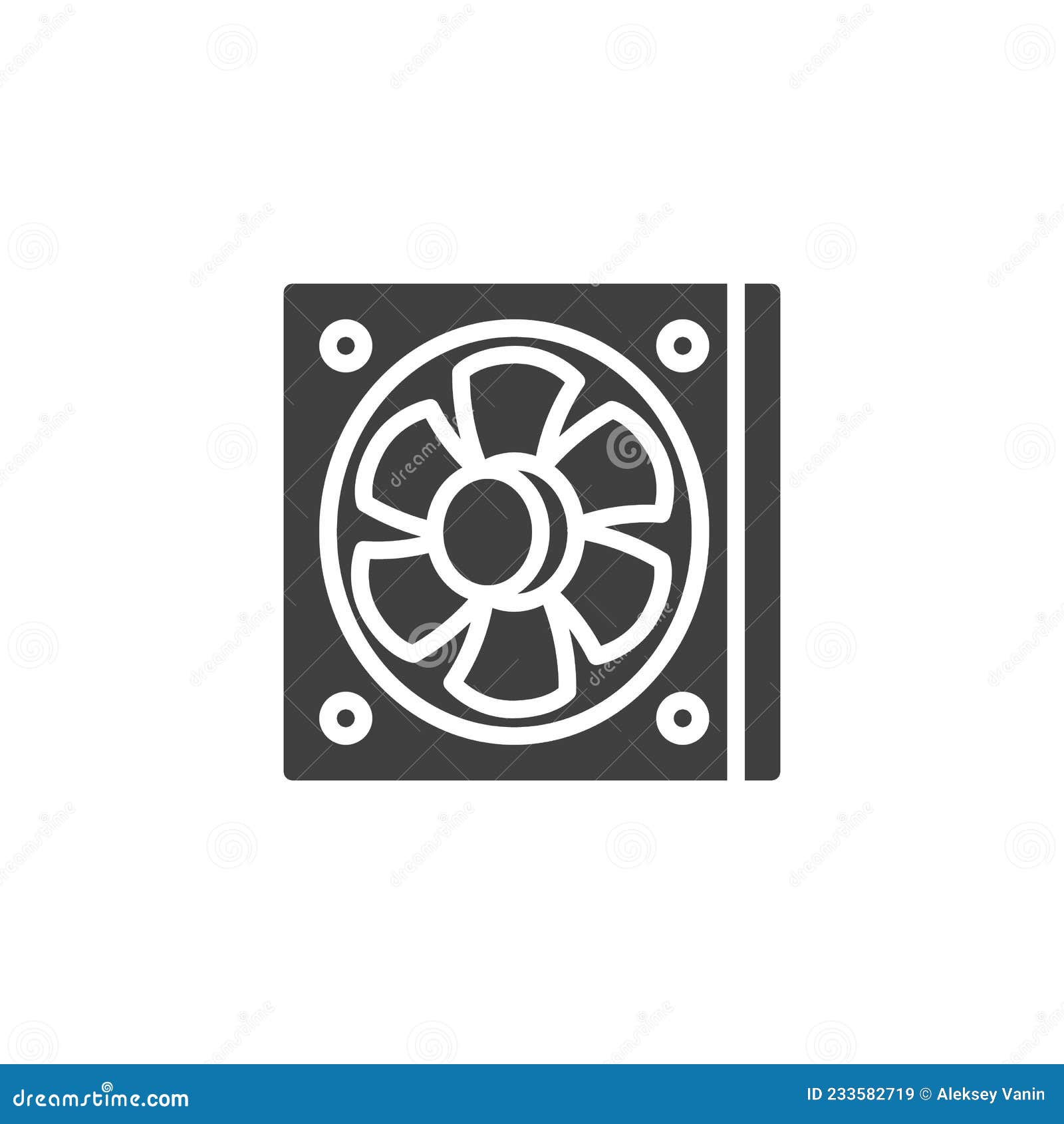 Computer fan vector icon stock vector. Illustration of simple - 233582719