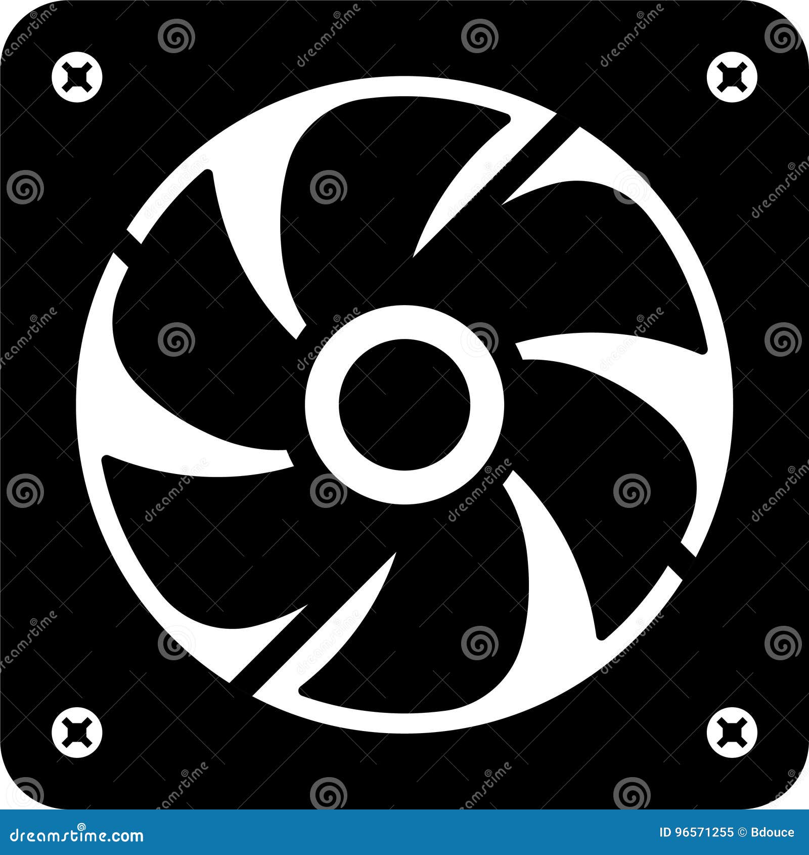 Computer Fan Vector Icon stock vector. Illustration of flat - 96571255