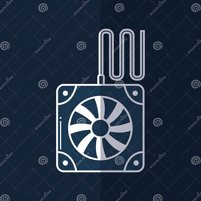 Computer Fan. Vector Illustration Decorative Design Stock Vector ...