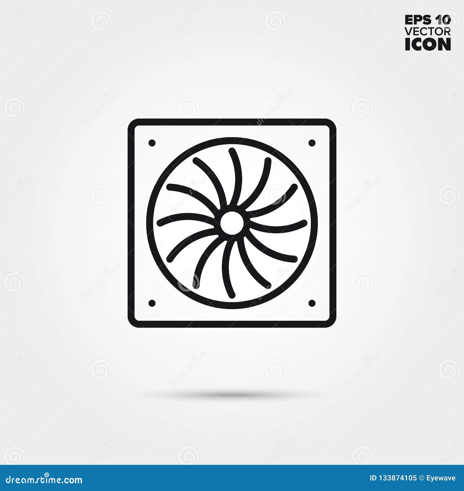 Computer Fan Vector Line Icon Stock Vector - Illustration of propeller ...
