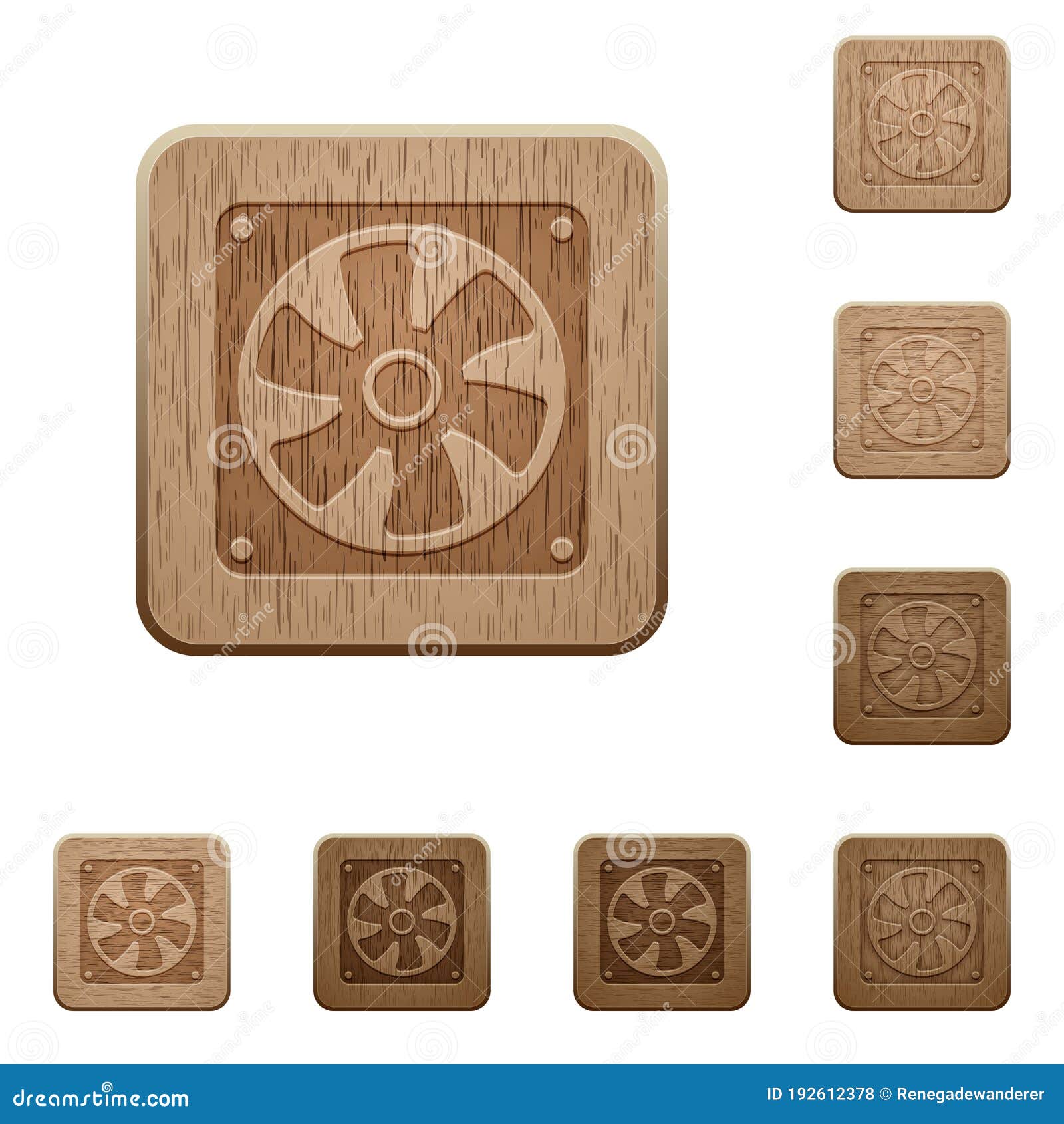Computer Fan Wooden Buttons Stock Vector - Illustration of climate ...