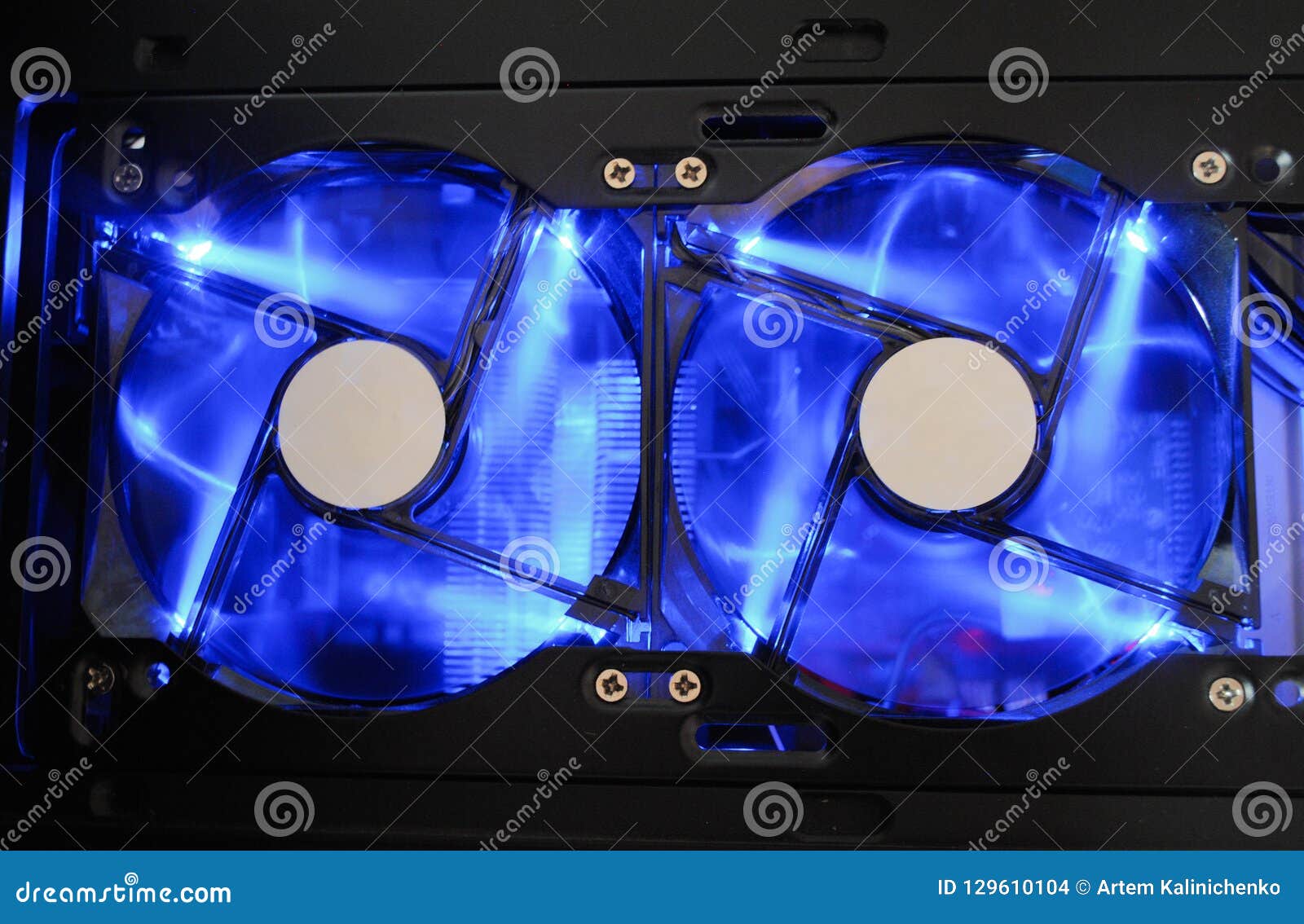 Computer Fans with LED Backlight Stock Photo - Image of network ...