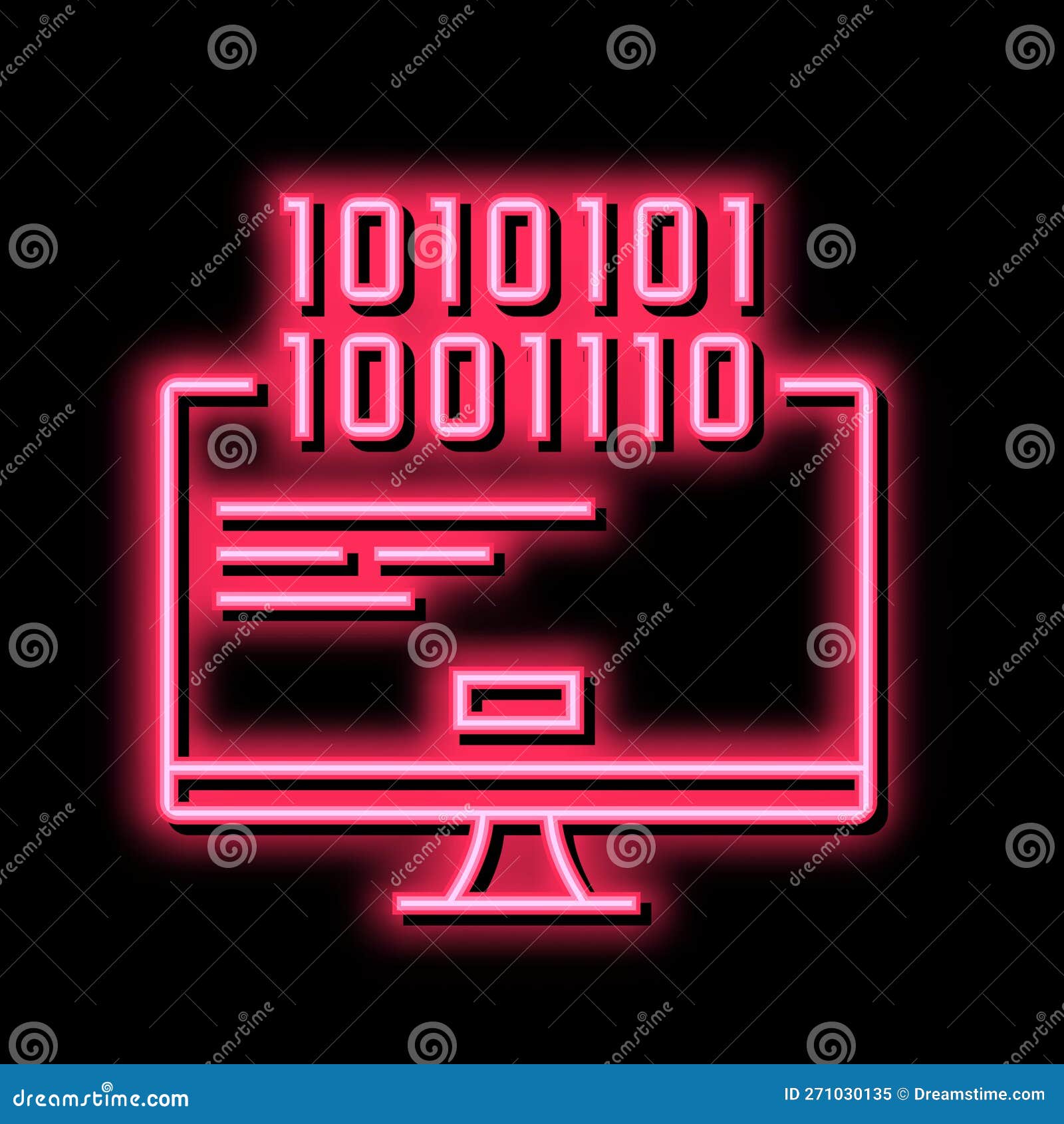 Computer Fatal Error Neon Glow Icon Illustration Stock Vector ...