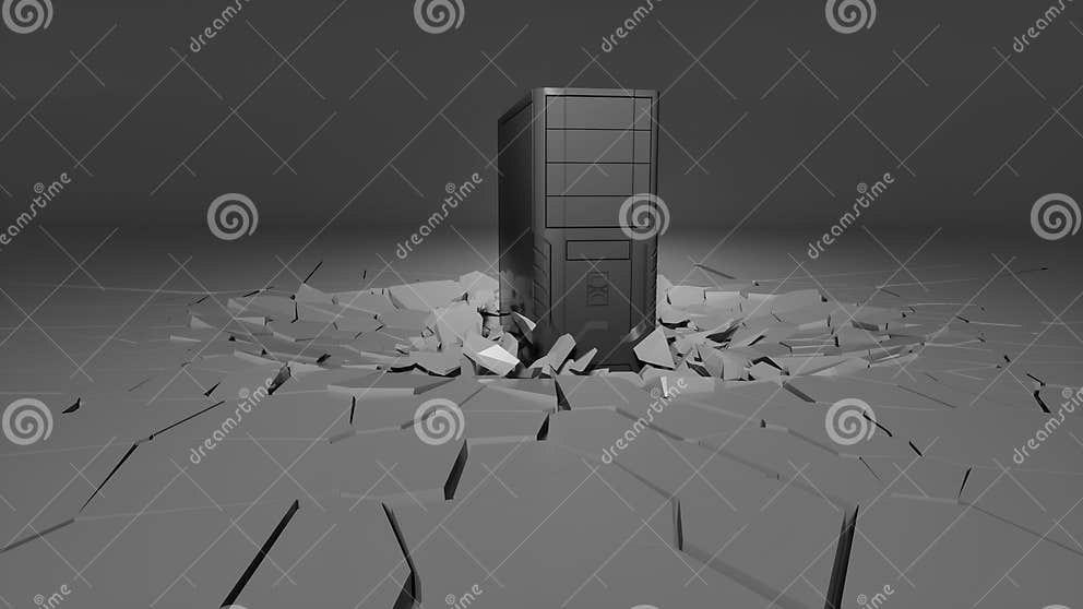Computer Fell on the Floor and Broke it Stock Illustration ...