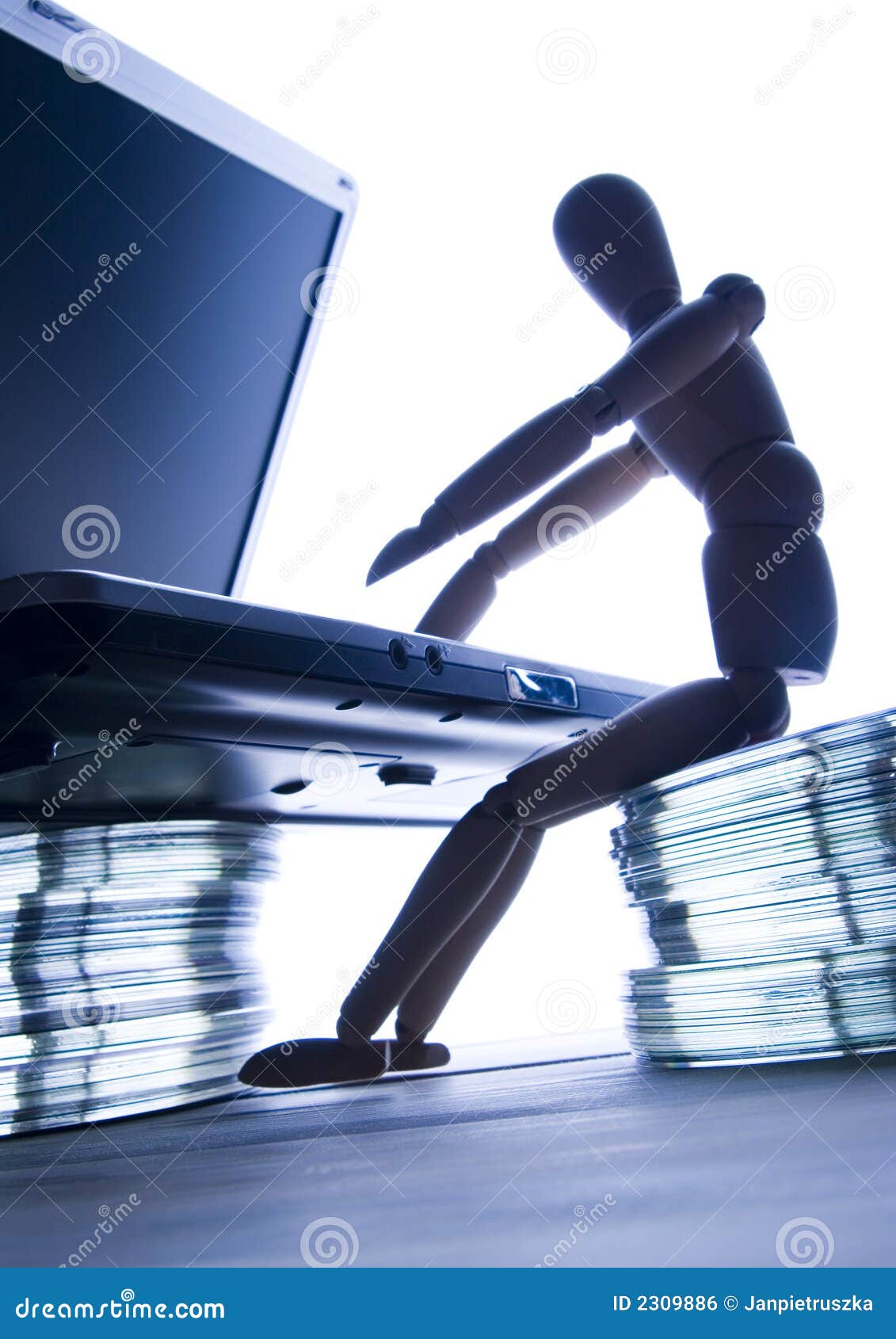 Computer with figure stock photo. Image of bussiness, compatibility ...