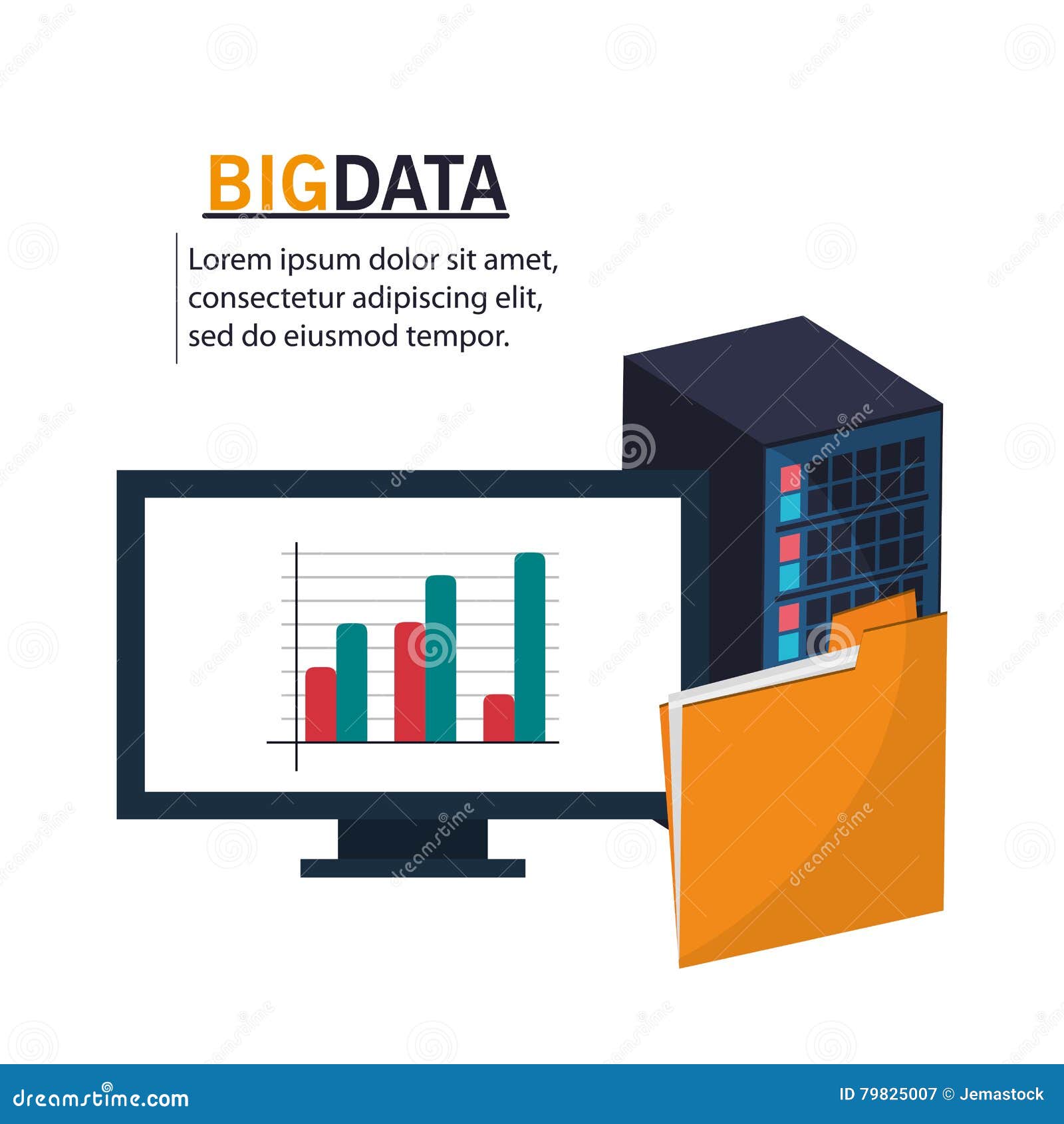 Computer File and Big Data Design Stock Illustration - Illustration of ...