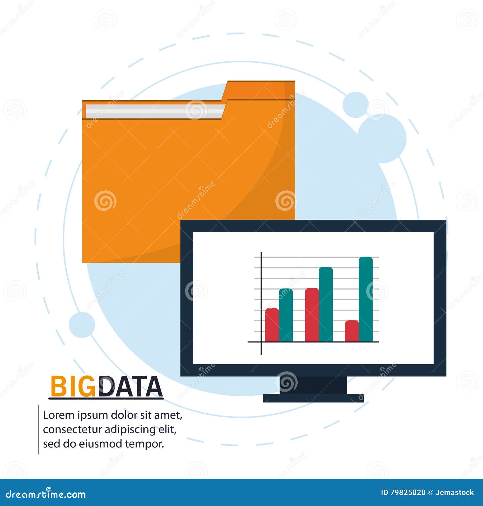 Computer File and Big Data Design Stock Illustration - Illustration of ...