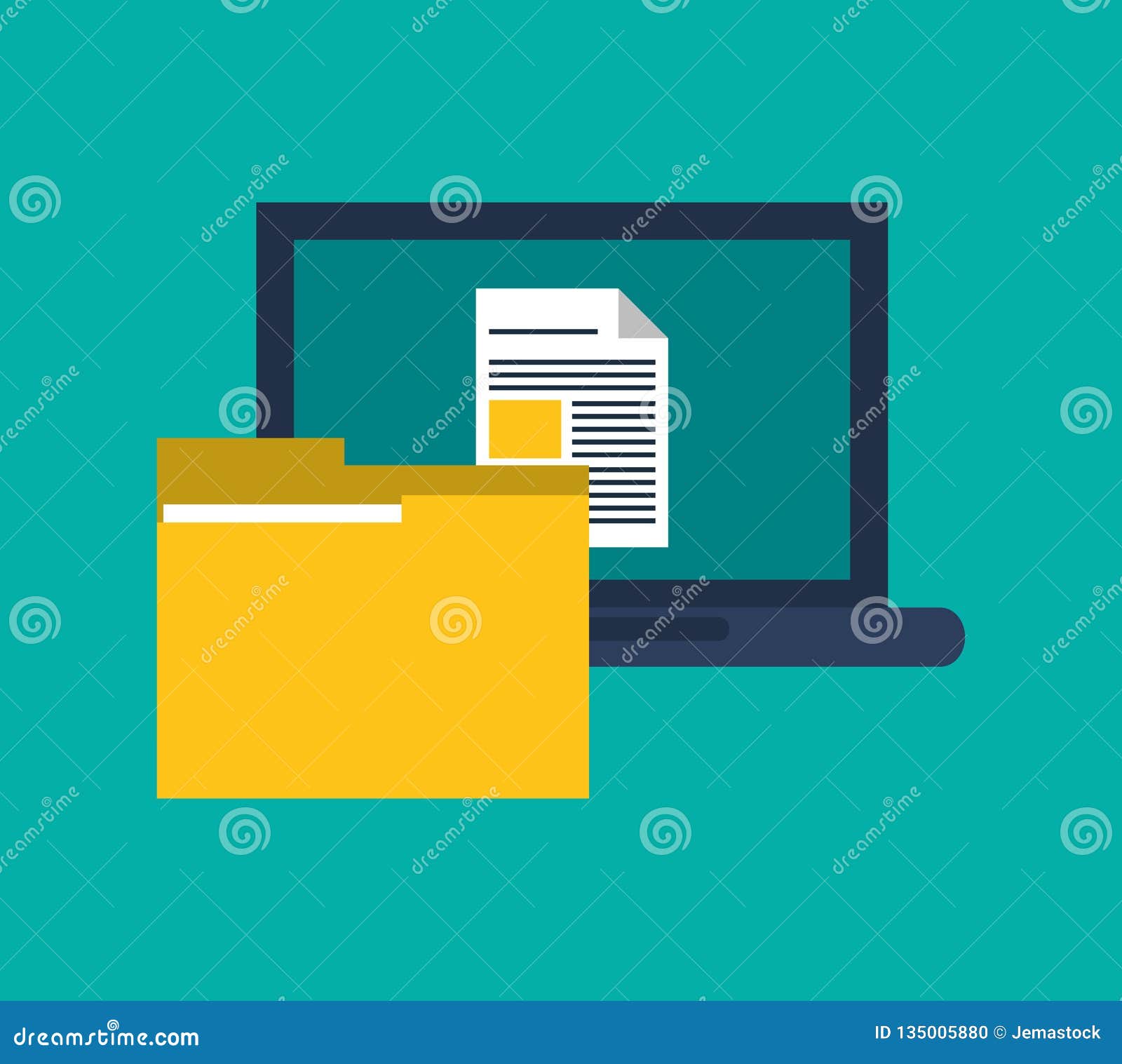 Computer and File Folder Icon Stock Vector - Illustration of film ...