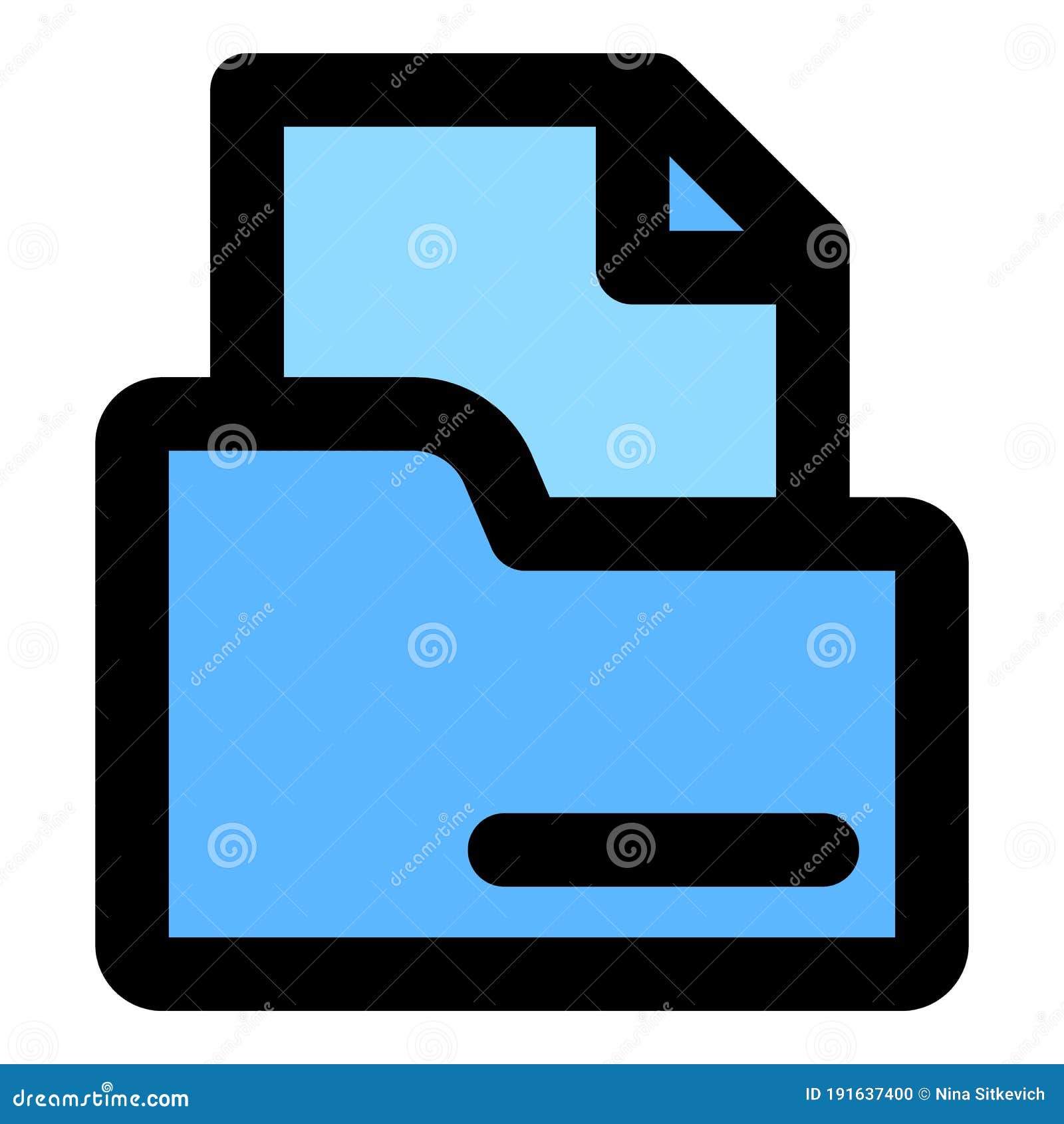 Computer File Folder Icon Outline Style Stock Vector Illustration Of