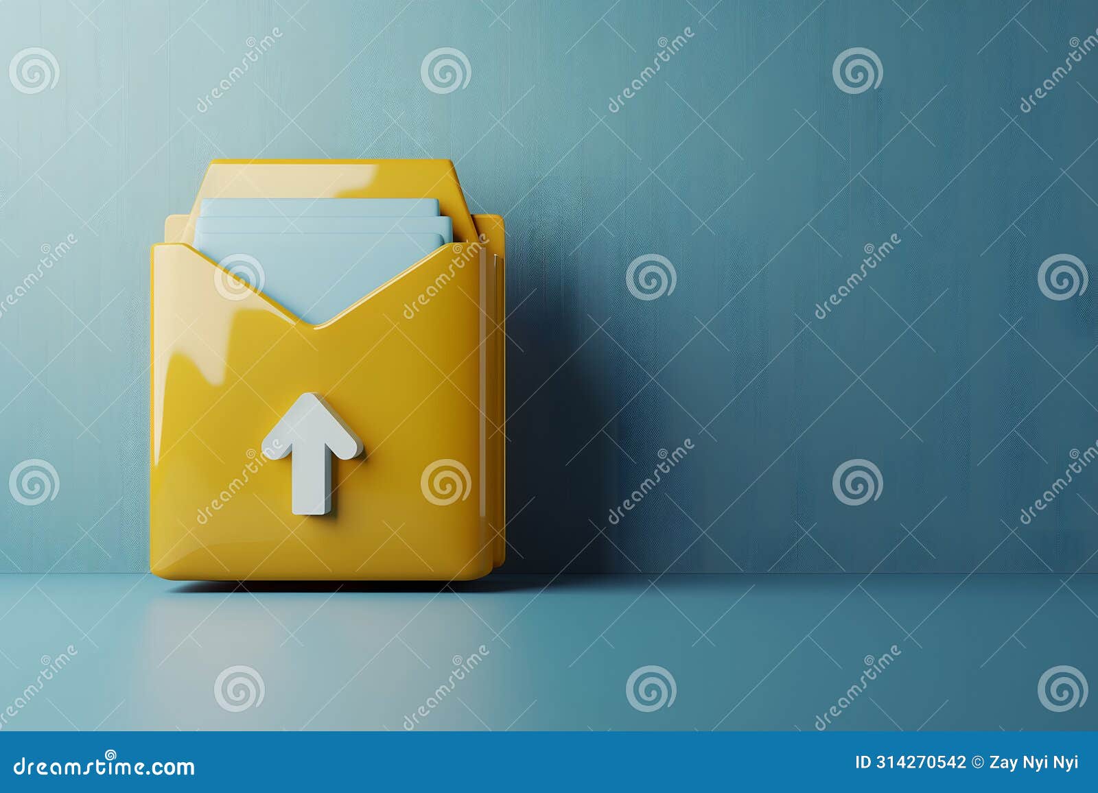 Computer File Folder with an Upward Arrow. File Upload, Data Storage ...