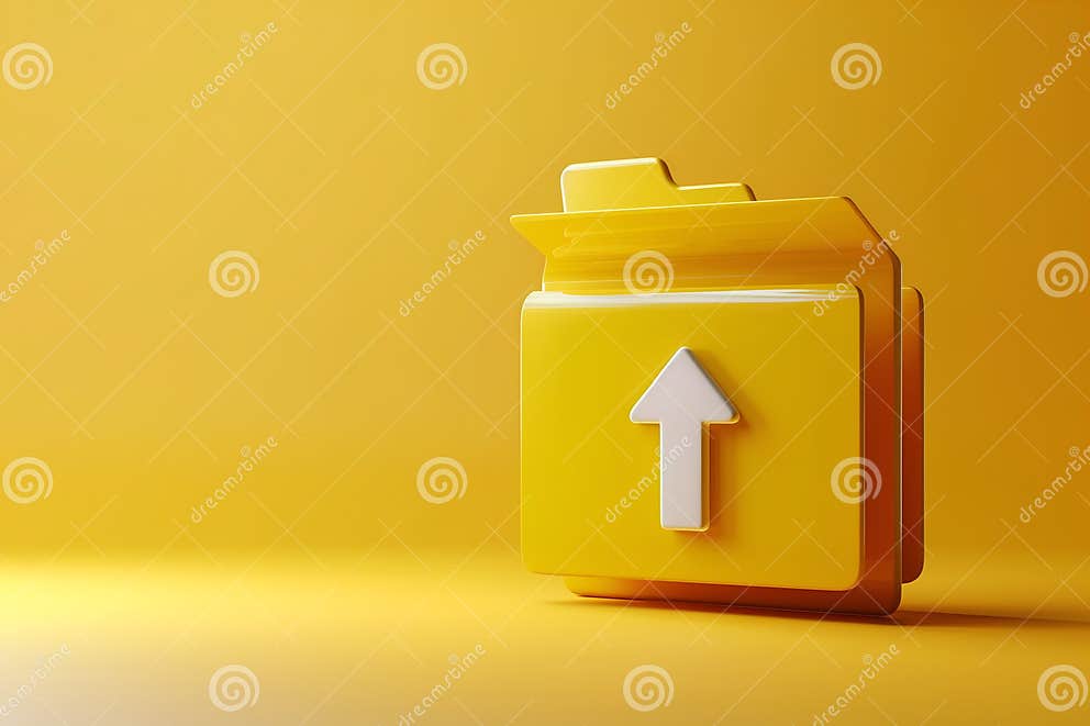 Computer File Folder with an Upward Arrow. File Upload, Data Storage ...