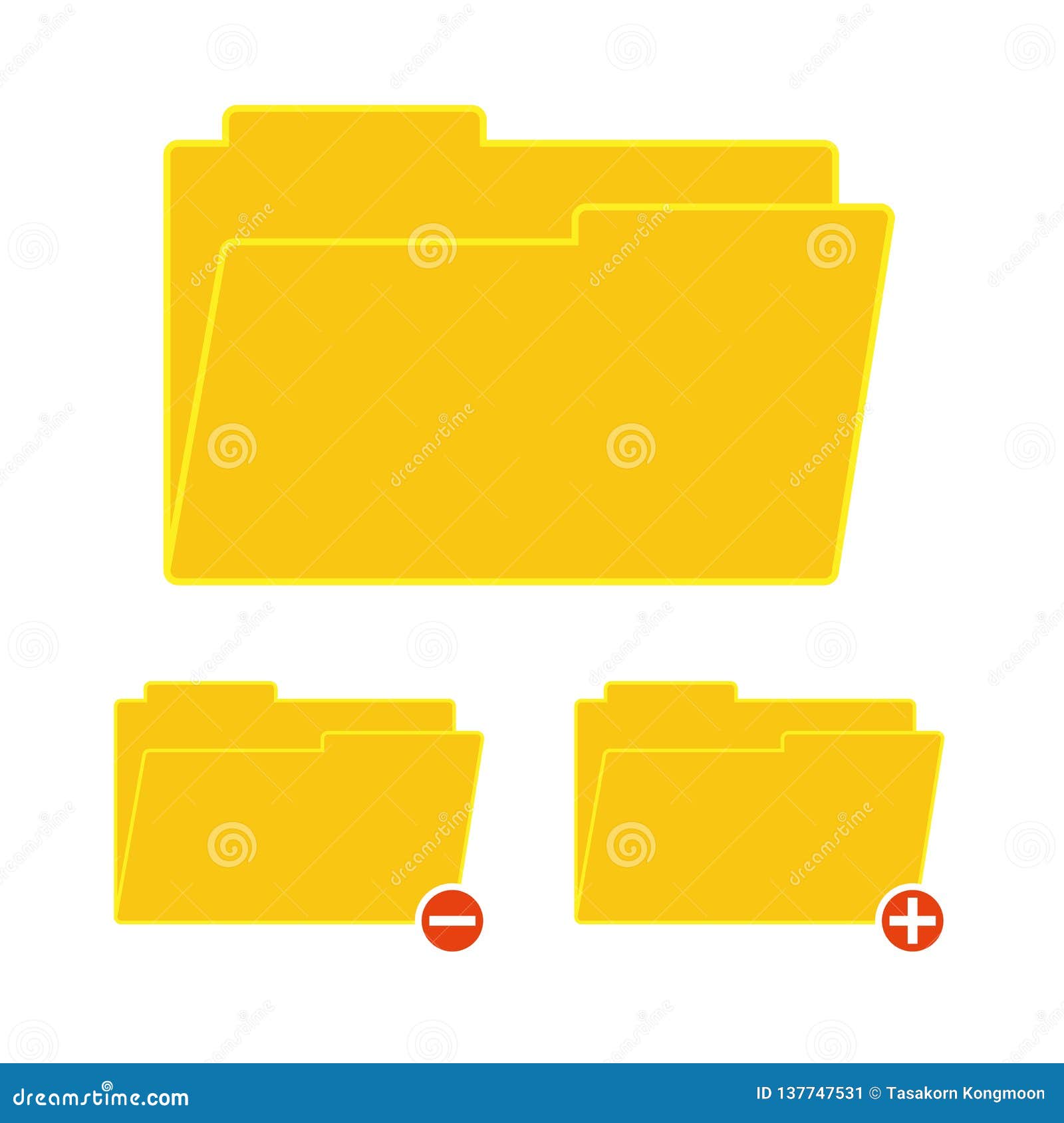 Computer File Icon with Add File and Delete File Isolated on White ...