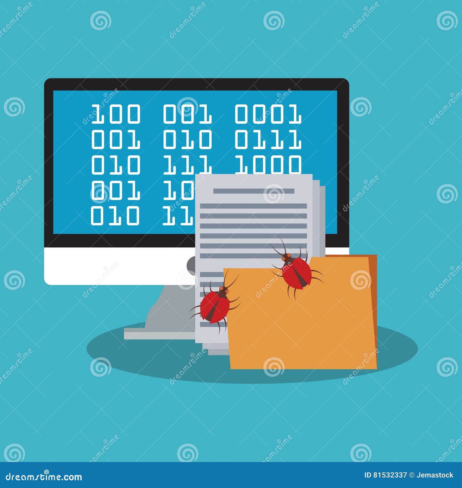Computer File and Security System Design Stock Vector - Illustration of ...