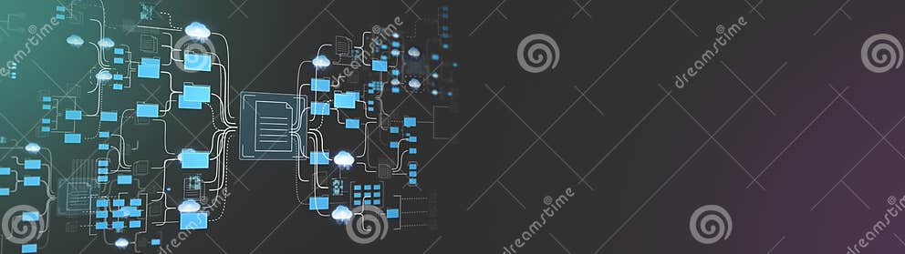 Computer File System with Folders and Documents Network Stock ...