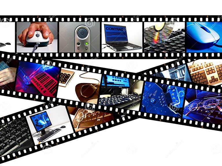 Computer Filmstrips stock photo. Image of media, keyboard - 3509674