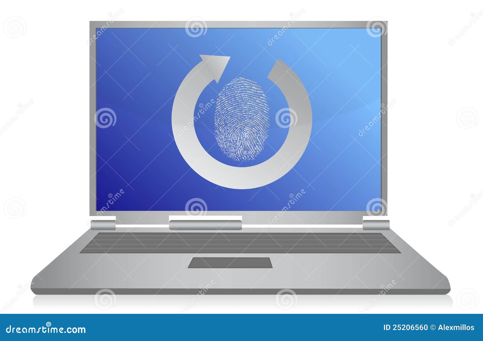 Computer Fingerprint Security Illustration Design Stock Vector ...