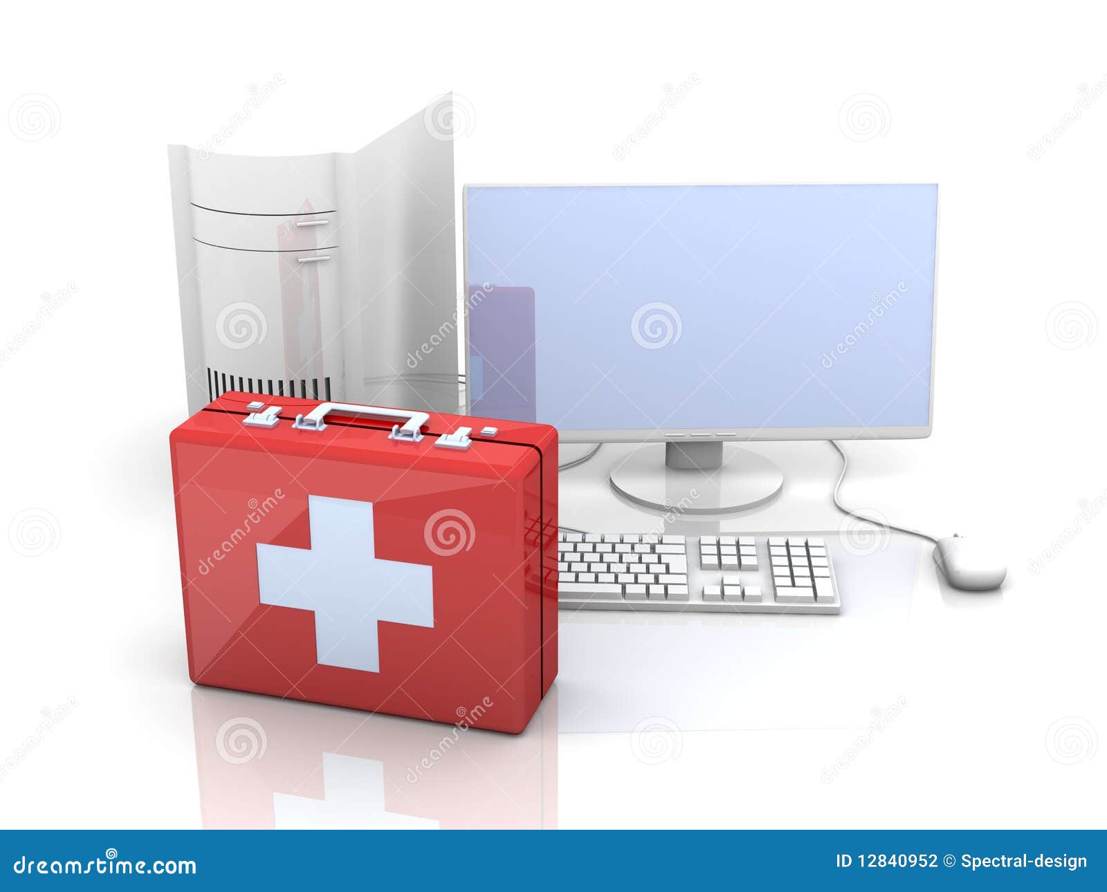 Computer First aid stock illustration. Illustration of isolated - 12840952