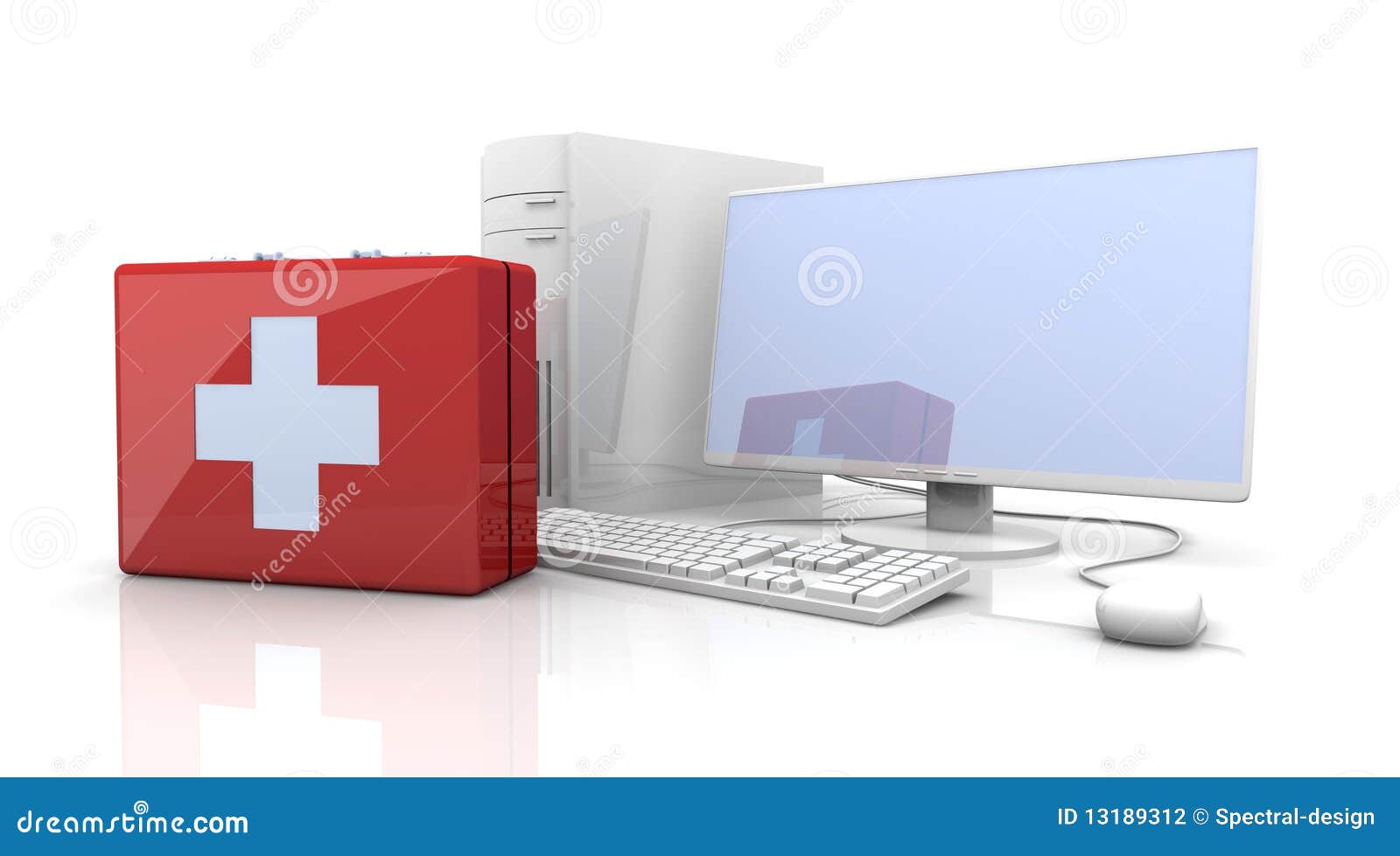 Computer First aid stock illustration. Illustration of cable - 13189312