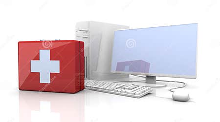 Computer First aid stock illustration. Illustration of cable - 13189312