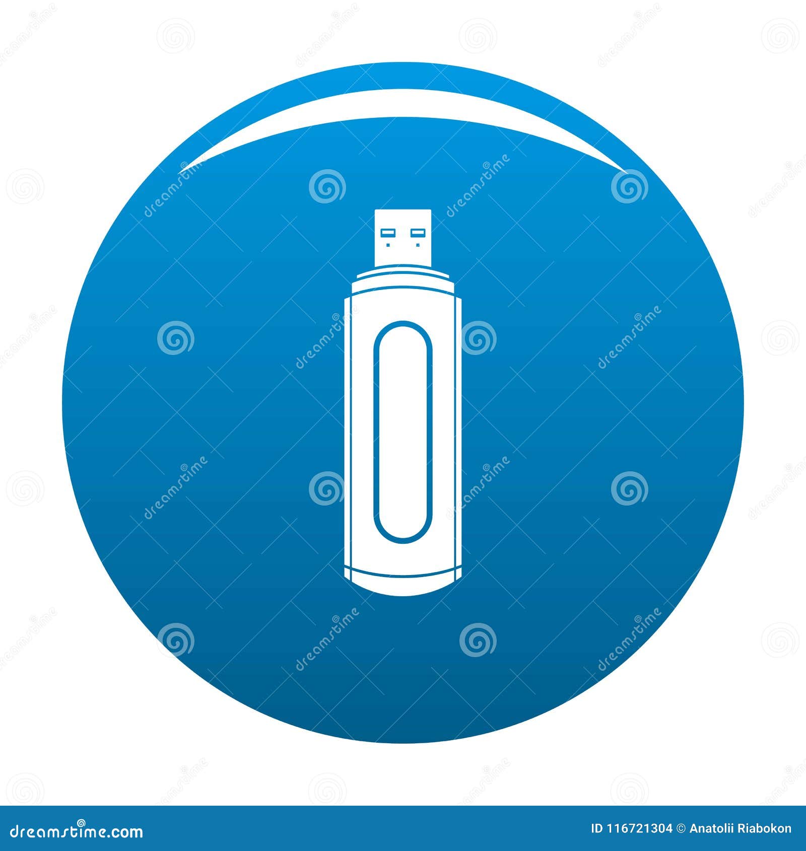 Computer Flash Drive Icon Vector Blue Stock Vector - Illustration of ...