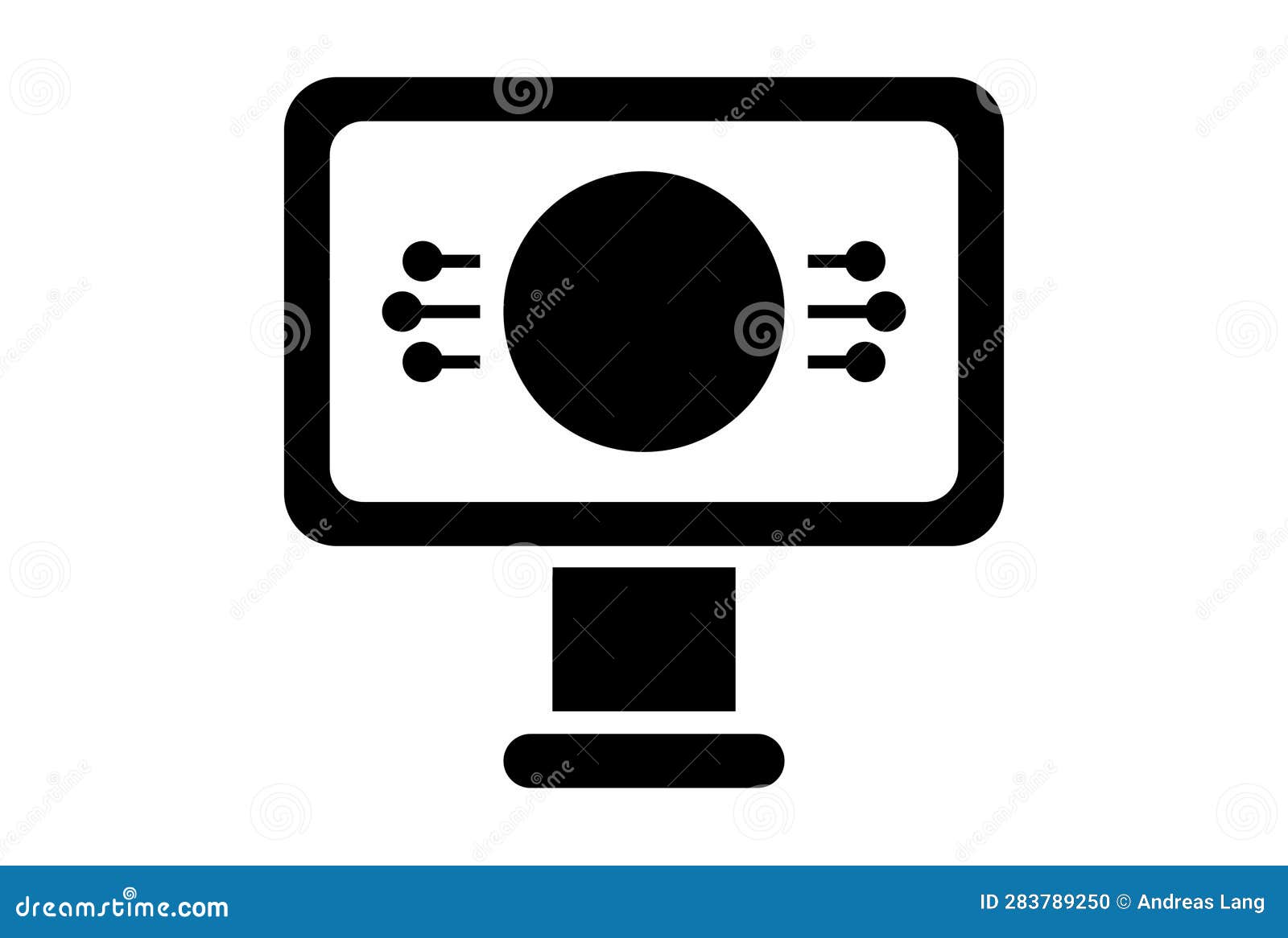 Computer Flat App Icon Minimalist Web Symbol Black Sign Stock ...