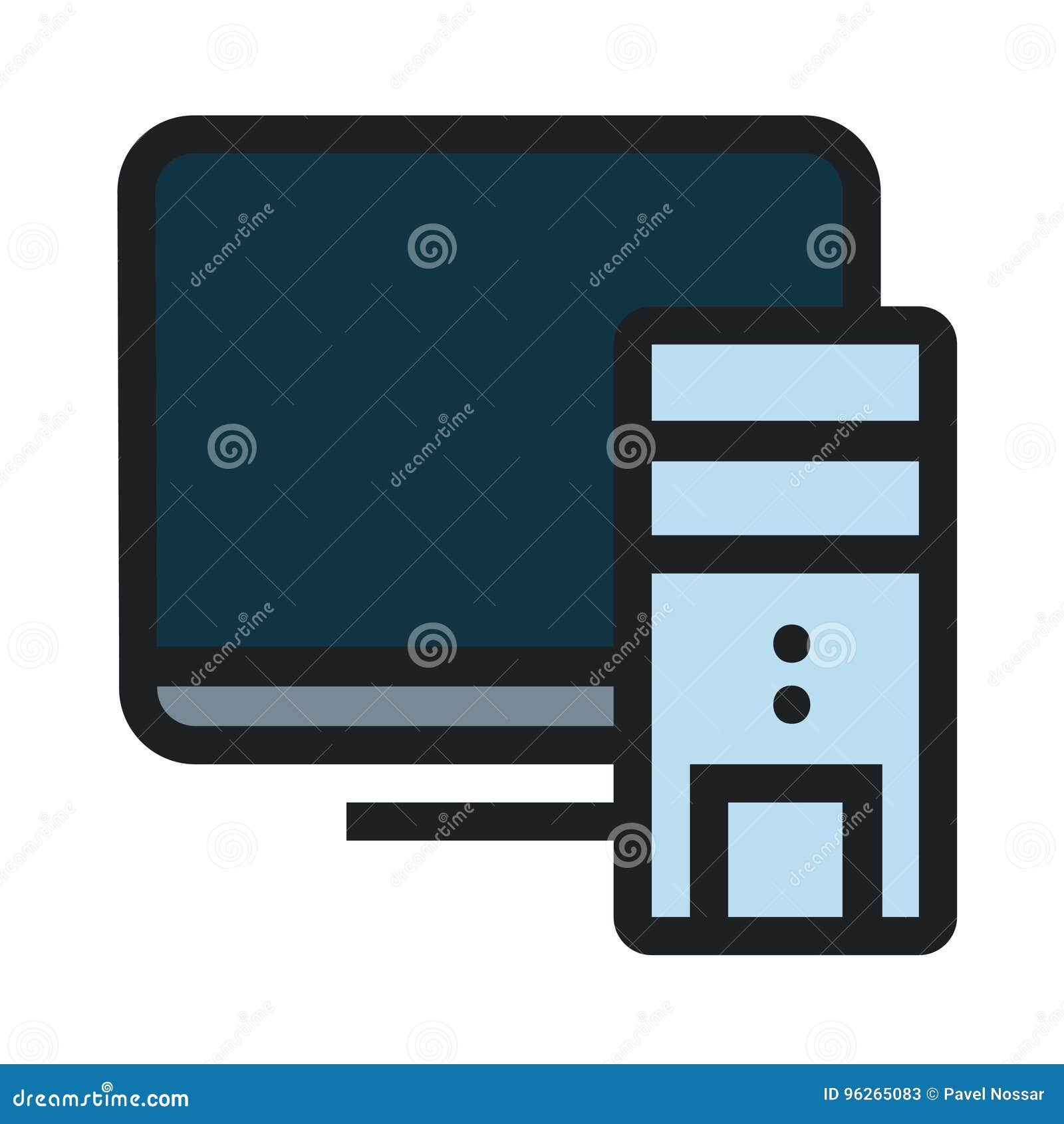 Computer flat icon stock vector. Illustration of video - 96265083