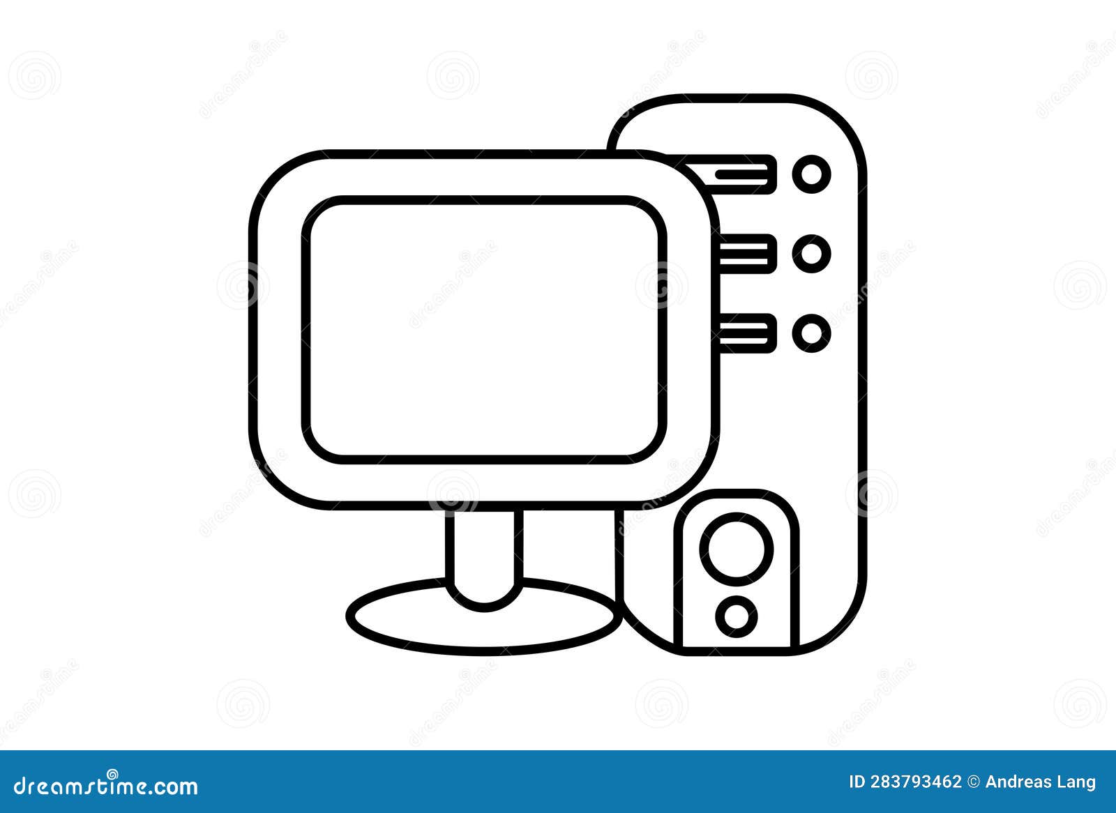 Computer Flat Icon Minimalist Technology Symbol Hardware Sign Artwork ...
