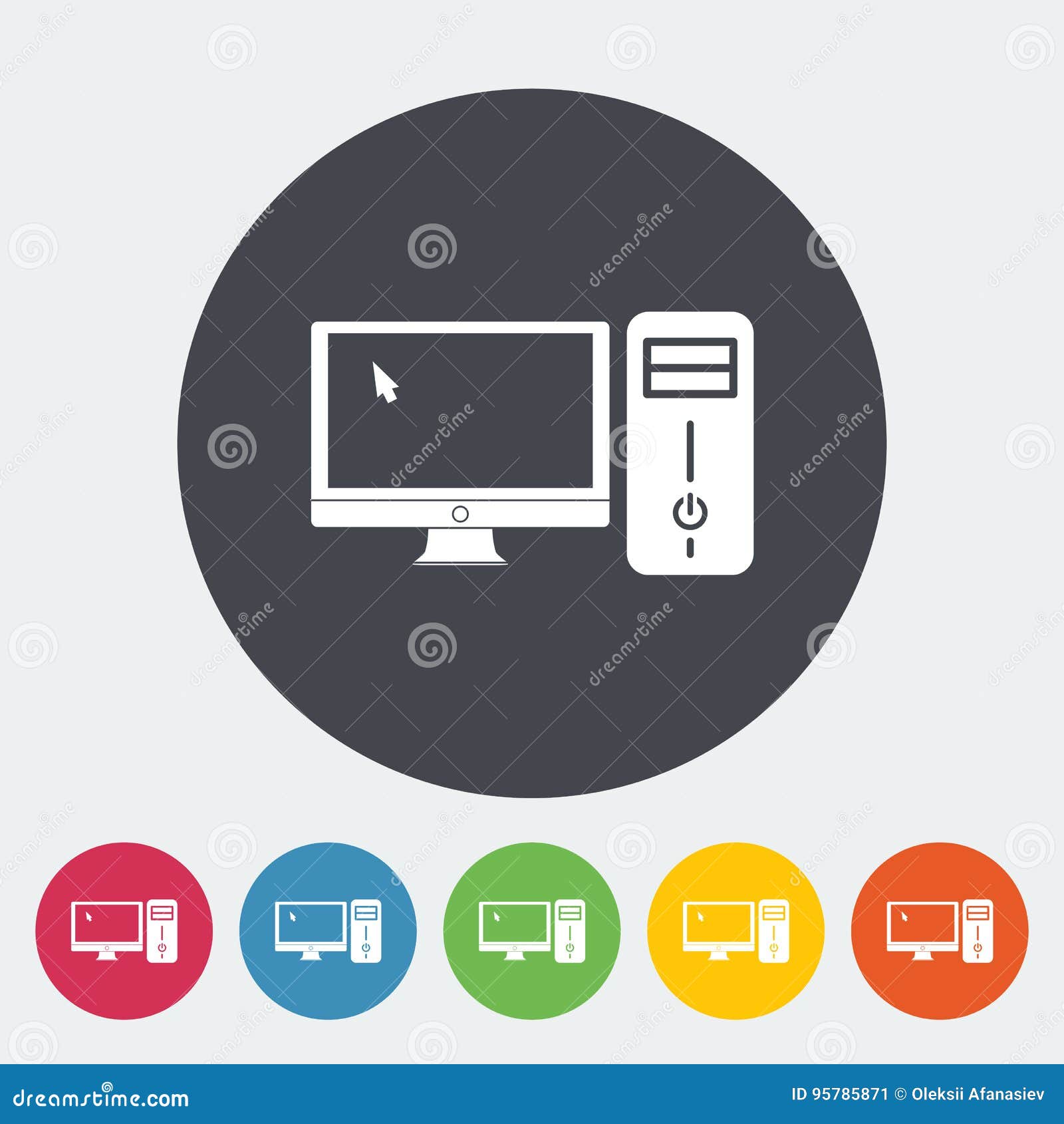 Computer flat icon stock vector. Illustration of electronics - 95785871