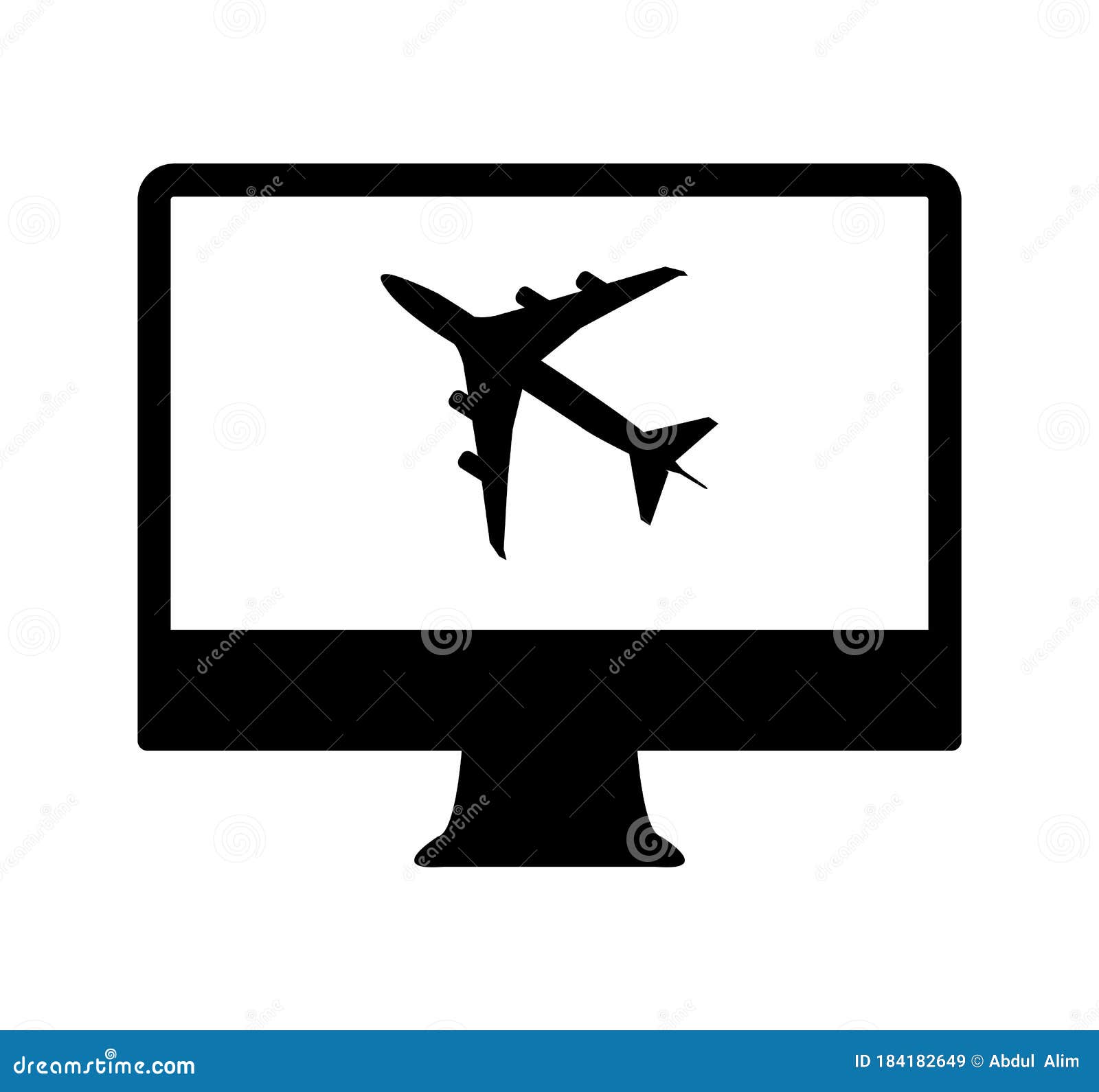 Computer Flat Icon with Vector Stock Vector - Illustration of elegance ...