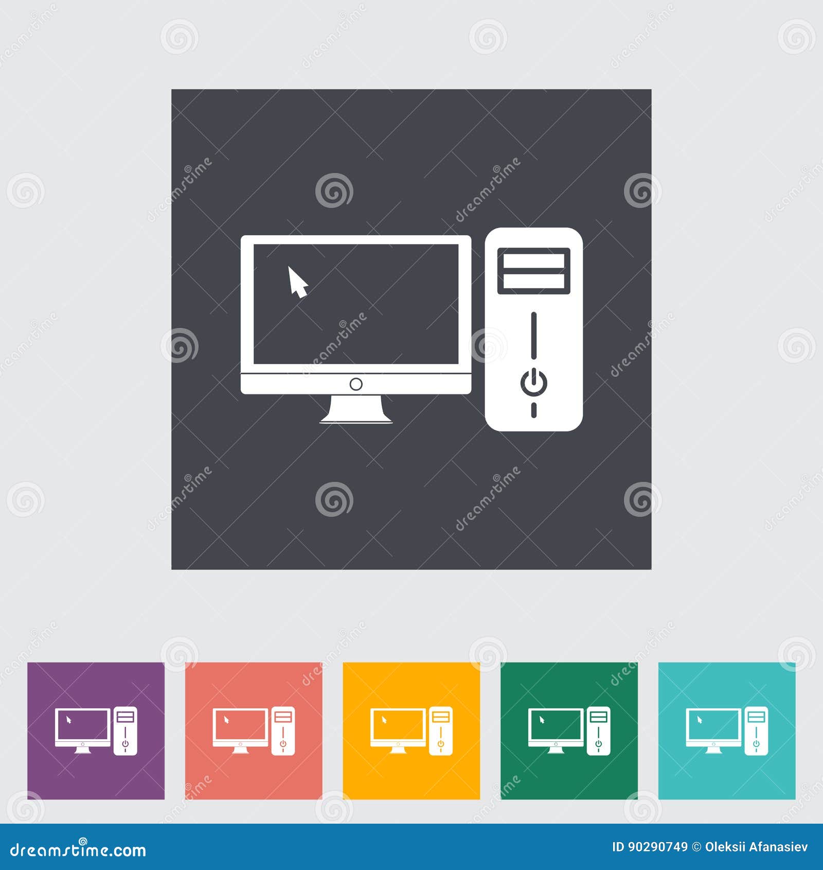 Computer flat icon stock vector. Illustration of element - 90290749