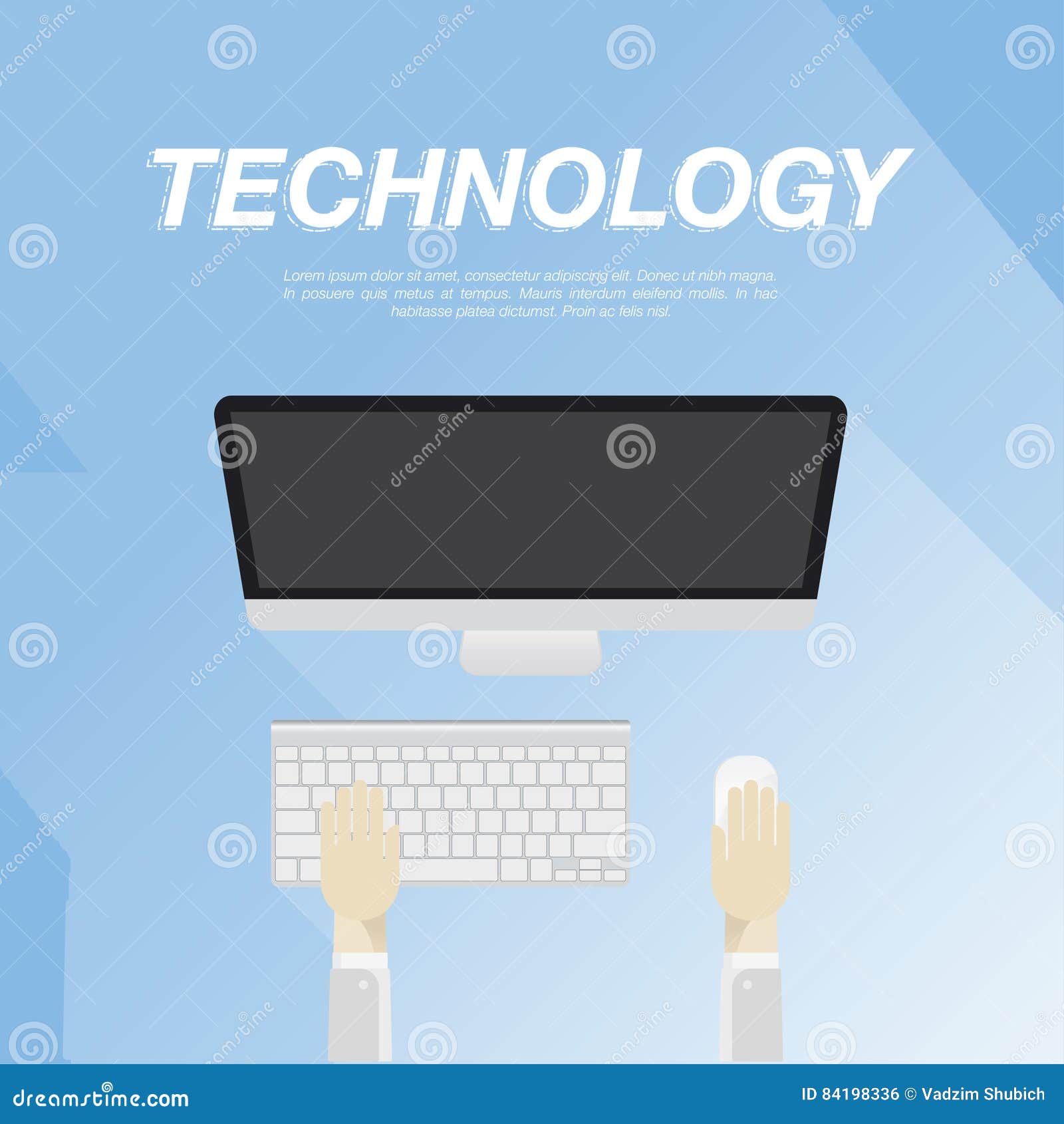 Computer Flat Illustration. Stock Illustration - Illustration of ...