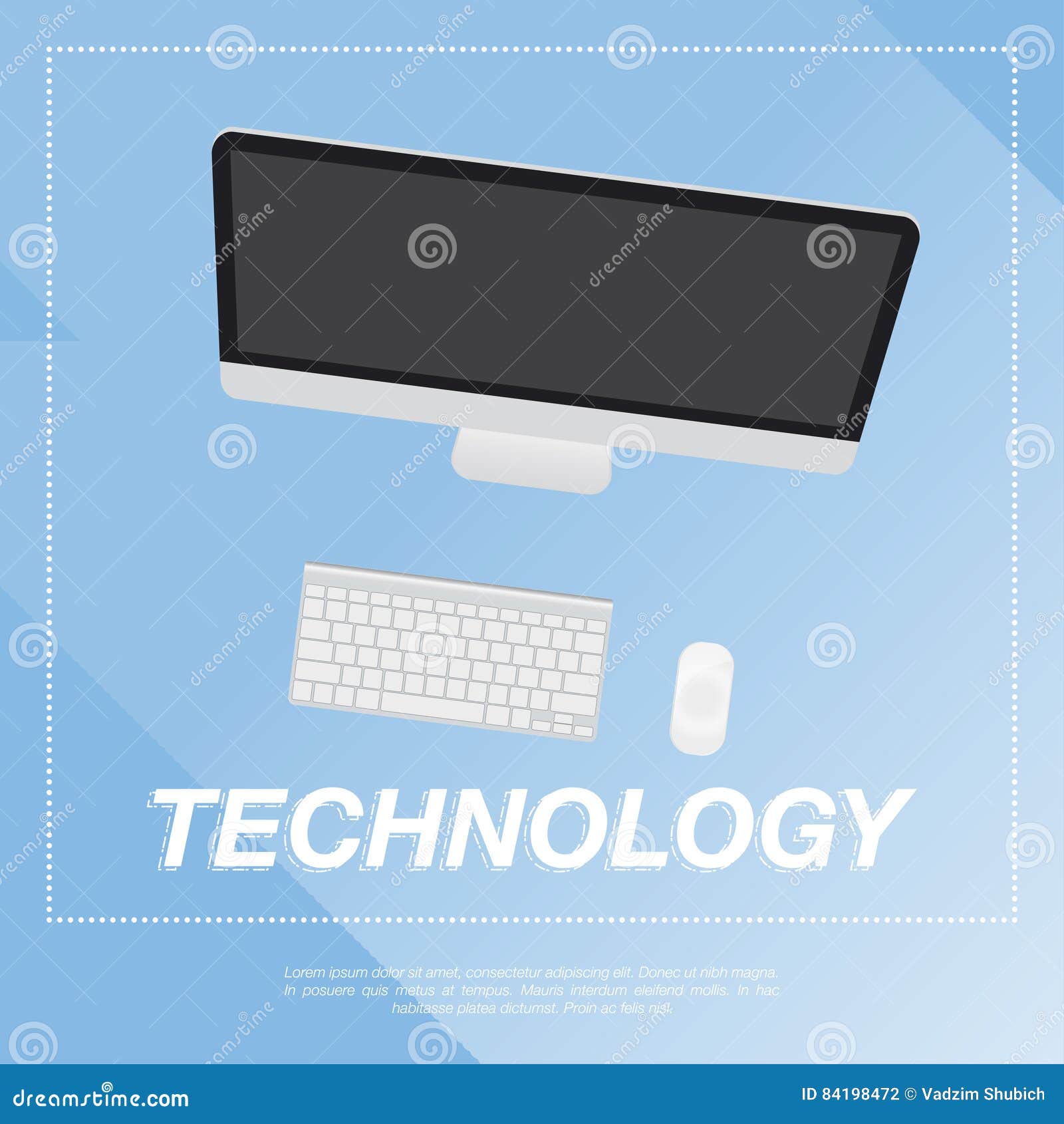 Computer Flat Illustration. Stock Illustration - Illustration of ...