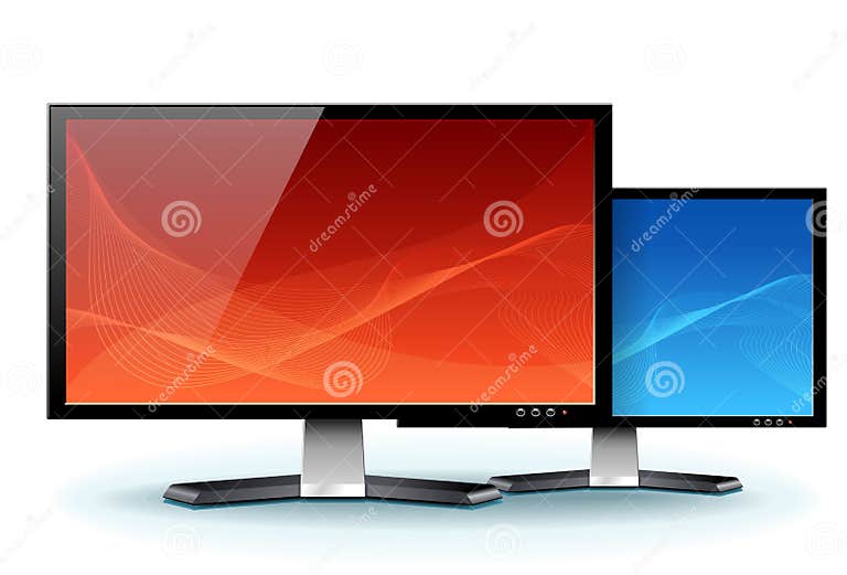 Computer Flat LCD Plasma Monitor Display Vector Stock Vector ...