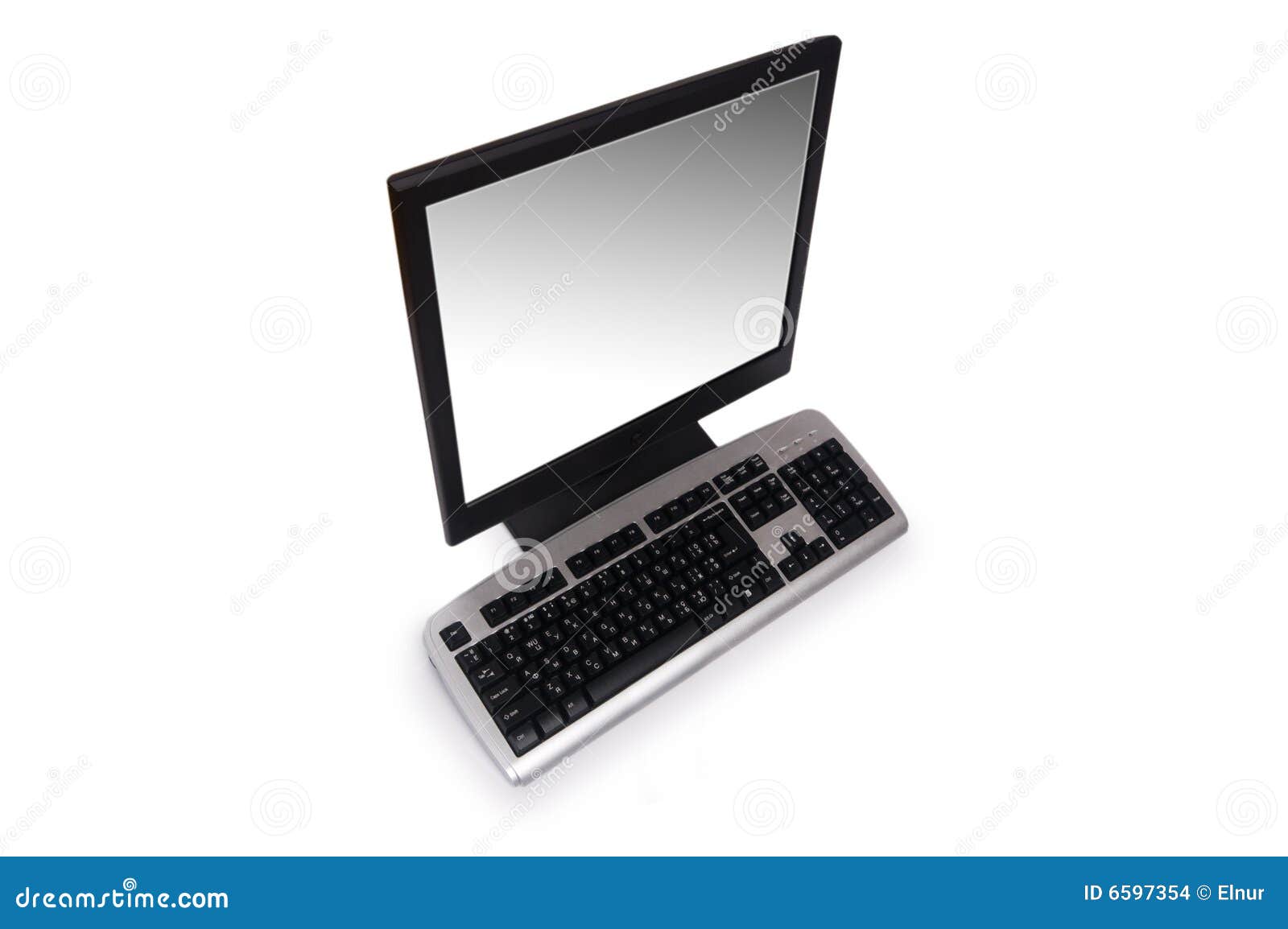 Computer with flat screen stock photo. Image of mouse - 6597354