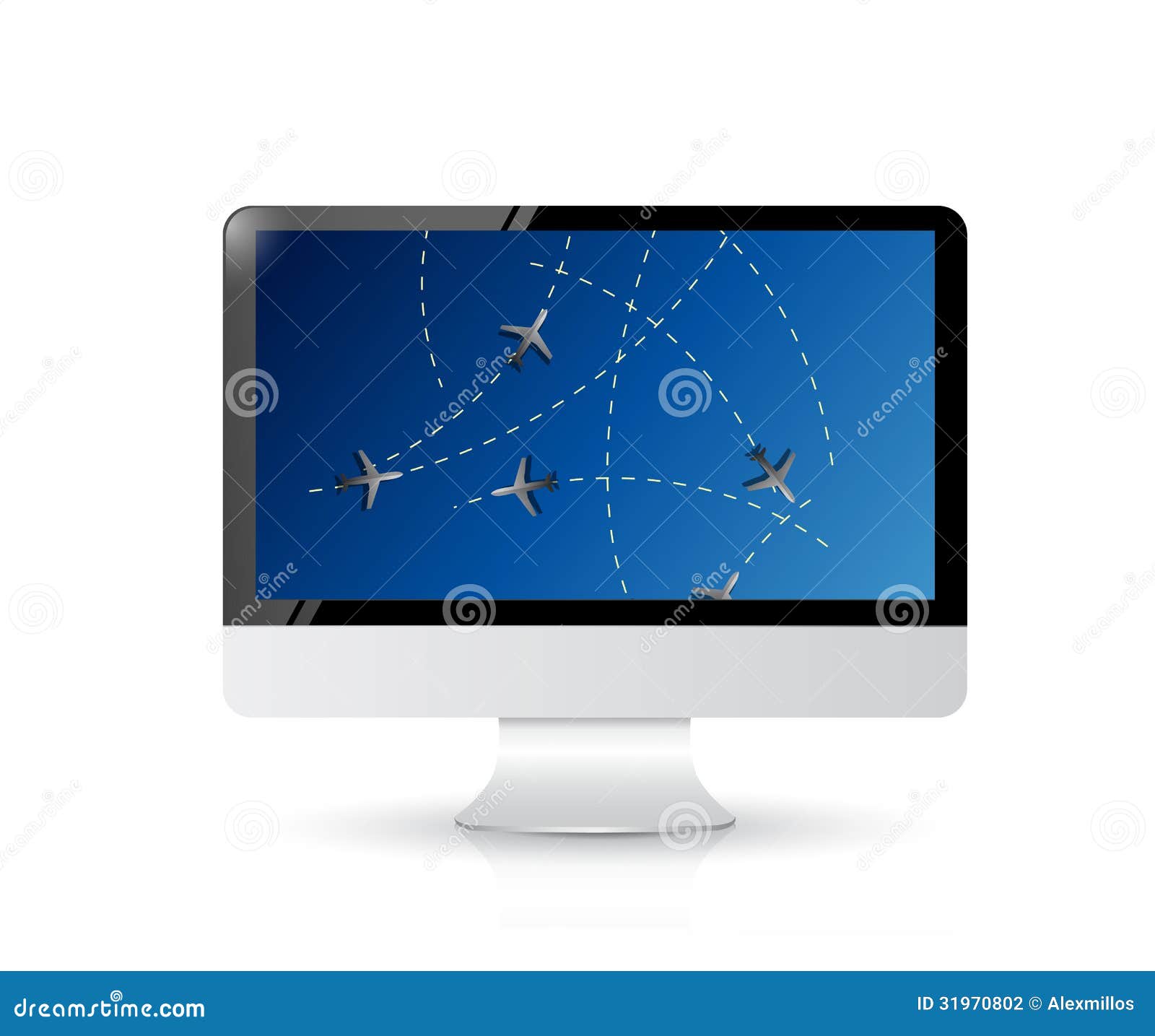 Computer Fly Tracker Concept Illustration Stock Illustration ...