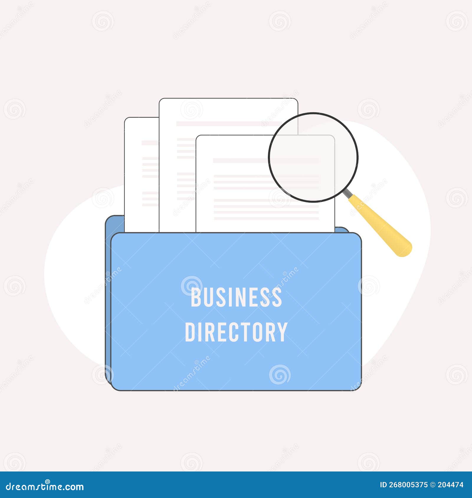 Computer Folder with Business Directory Label. Digital Organizational ...