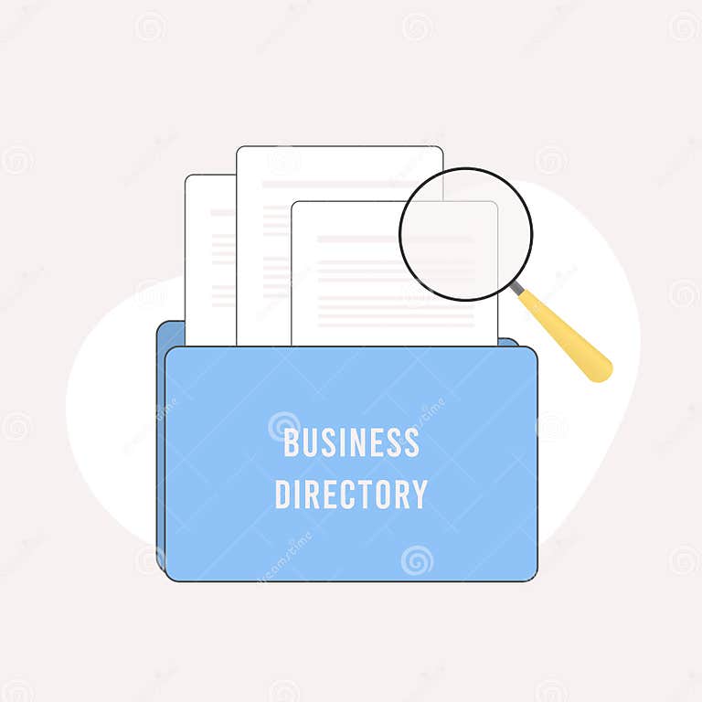 Computer Folder with Business Directory Label. Digital Organizational ...