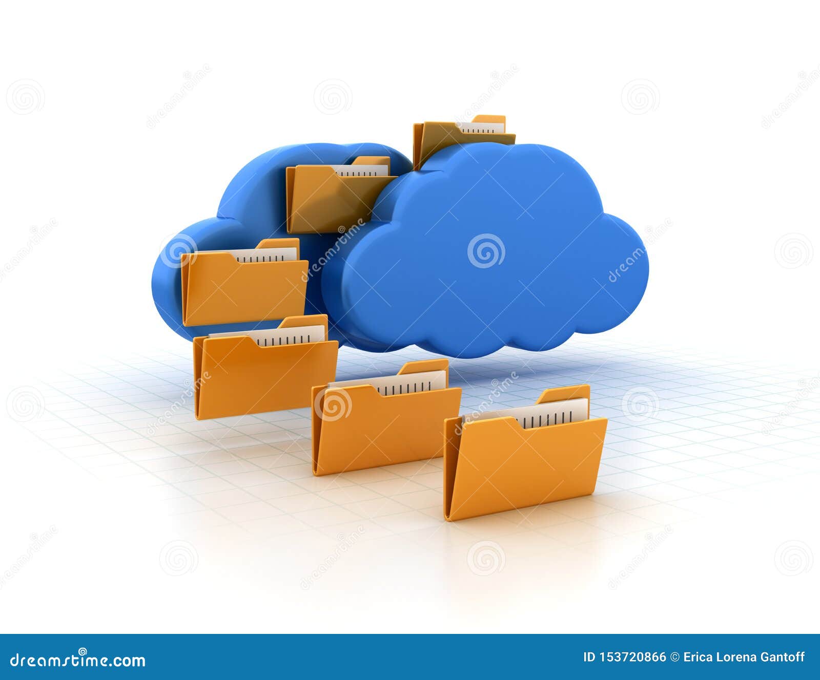Computer Folder with Cloud Computing Stock Illustration - Illustration ...