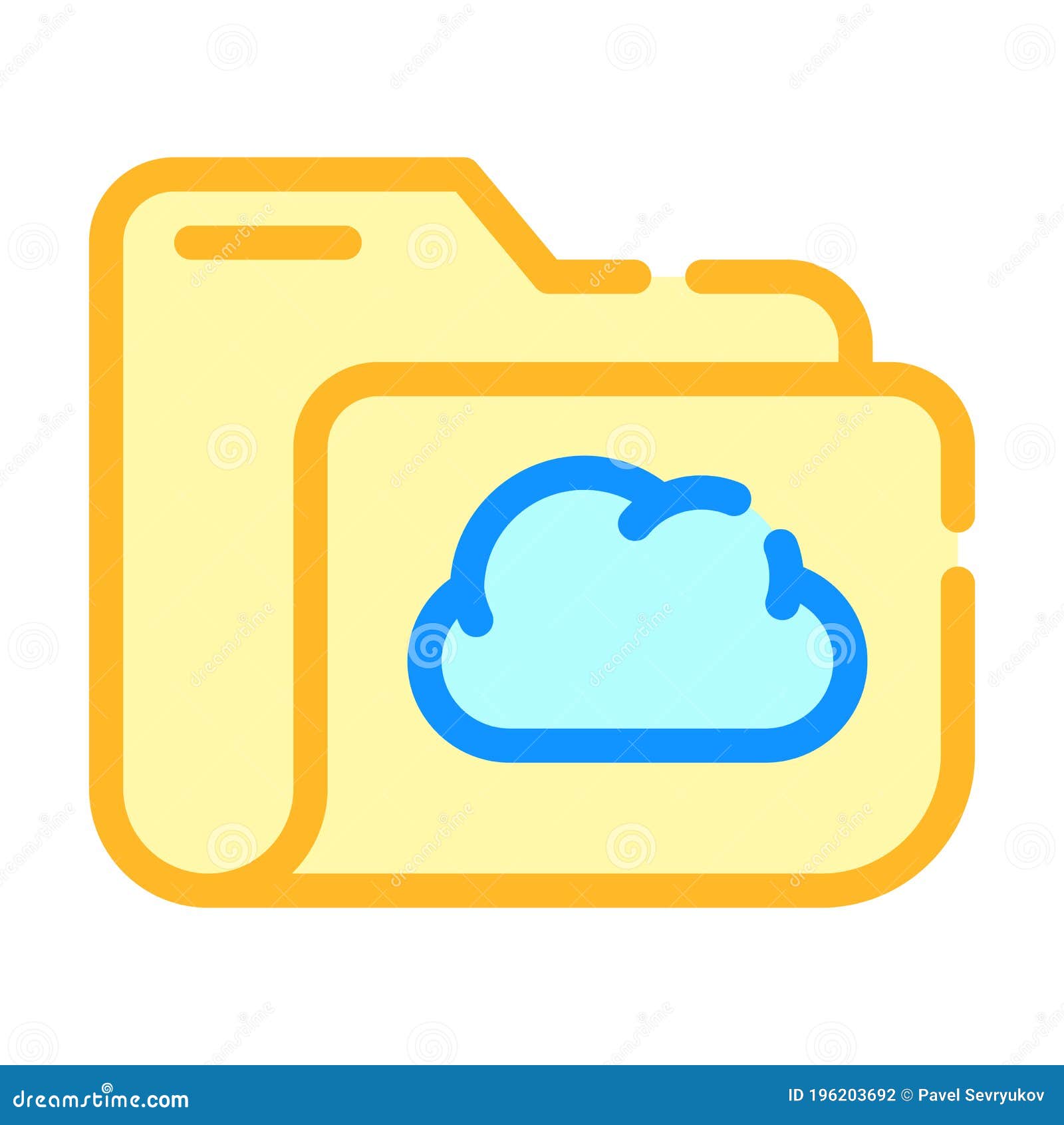 Computer Folder Cloud Storage Color Icon Vector Illustration Stock ...