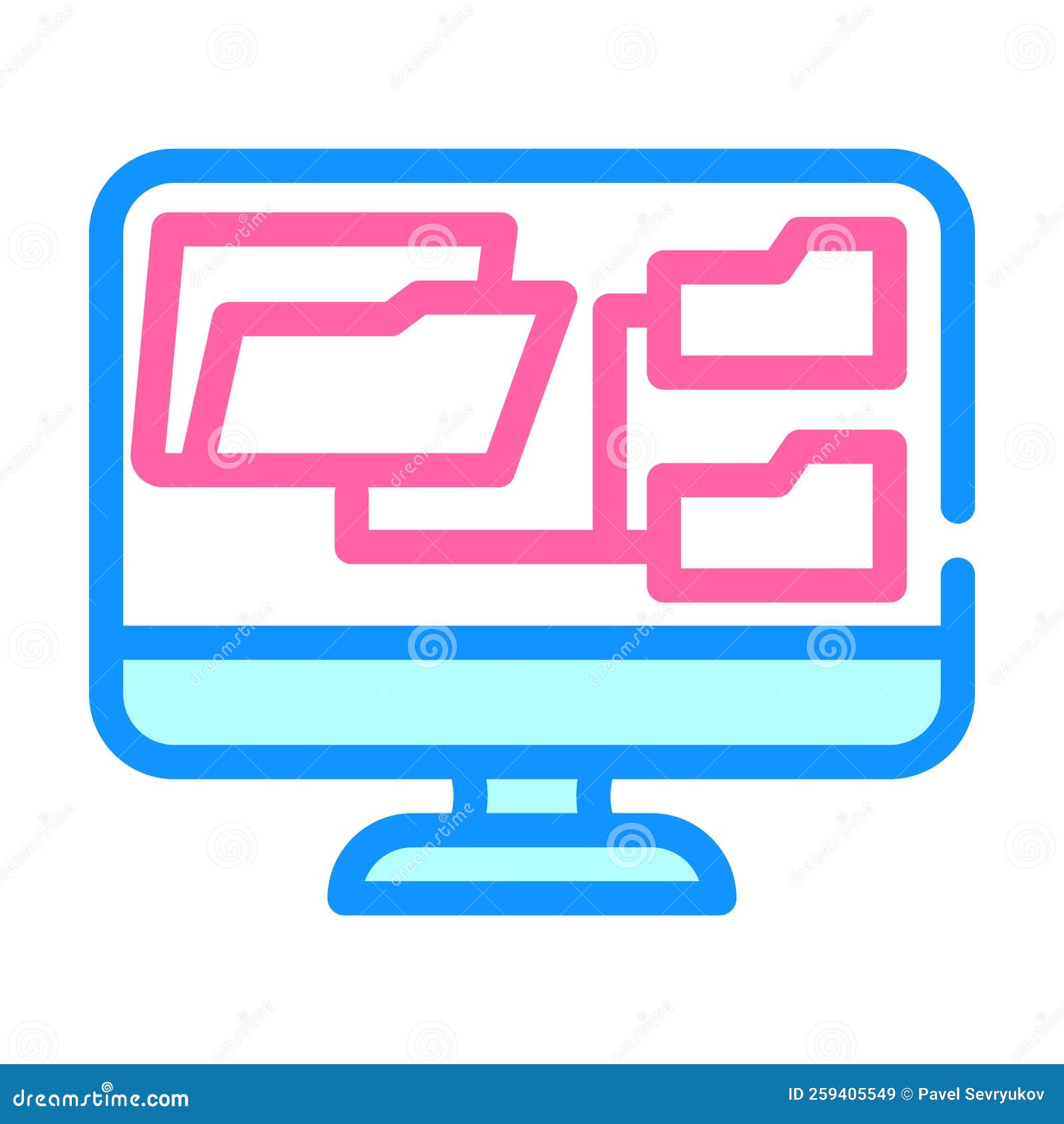 Computer Folder Color Icon Vector Illustration Stock Illustration ...